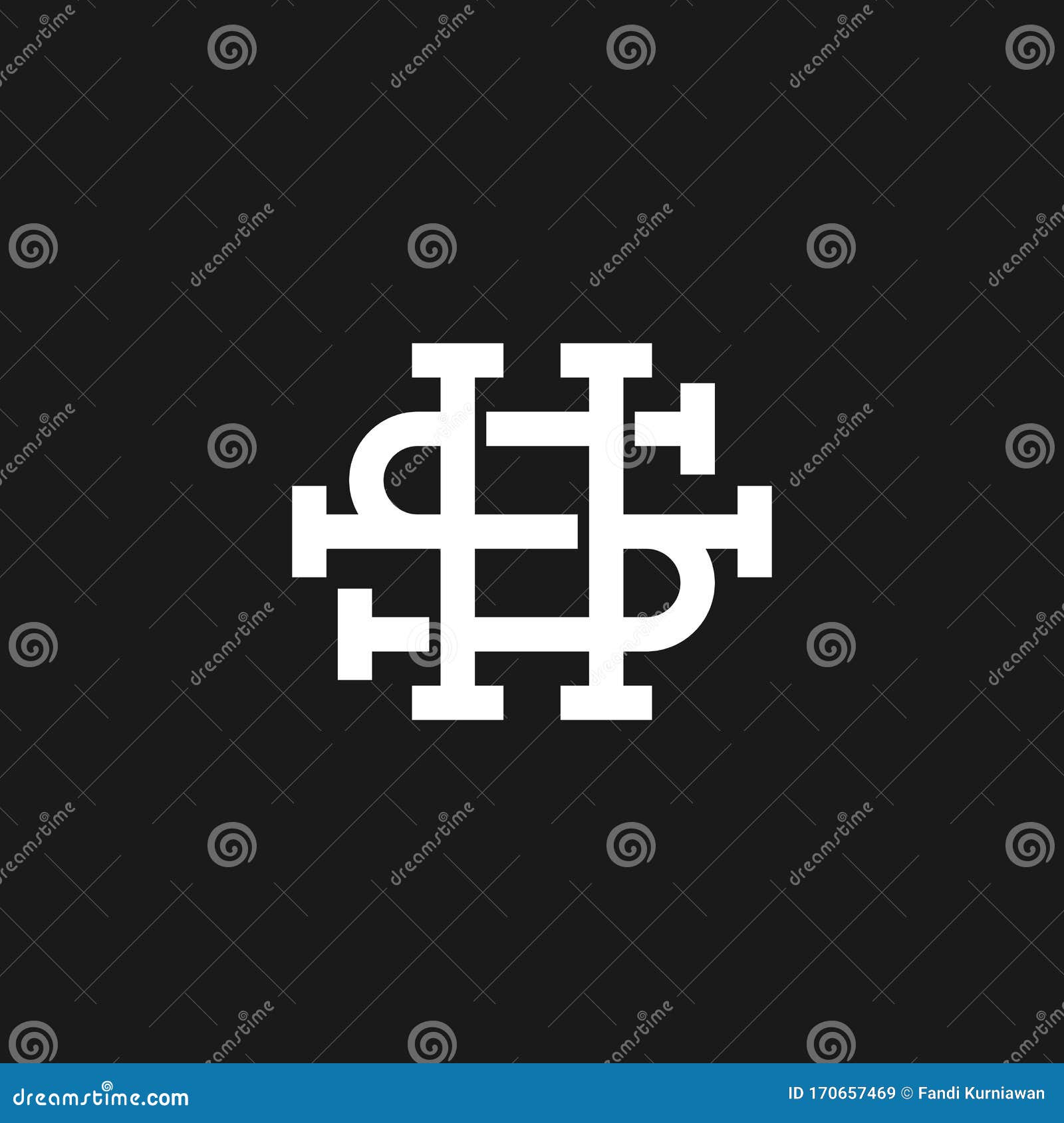 Monogram HS Vector Logo in a Modern Line Style Stock Vector ...