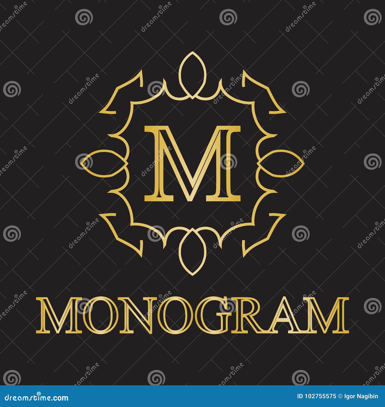 Monogram icon stock vector. Illustration of decoration - 102755575