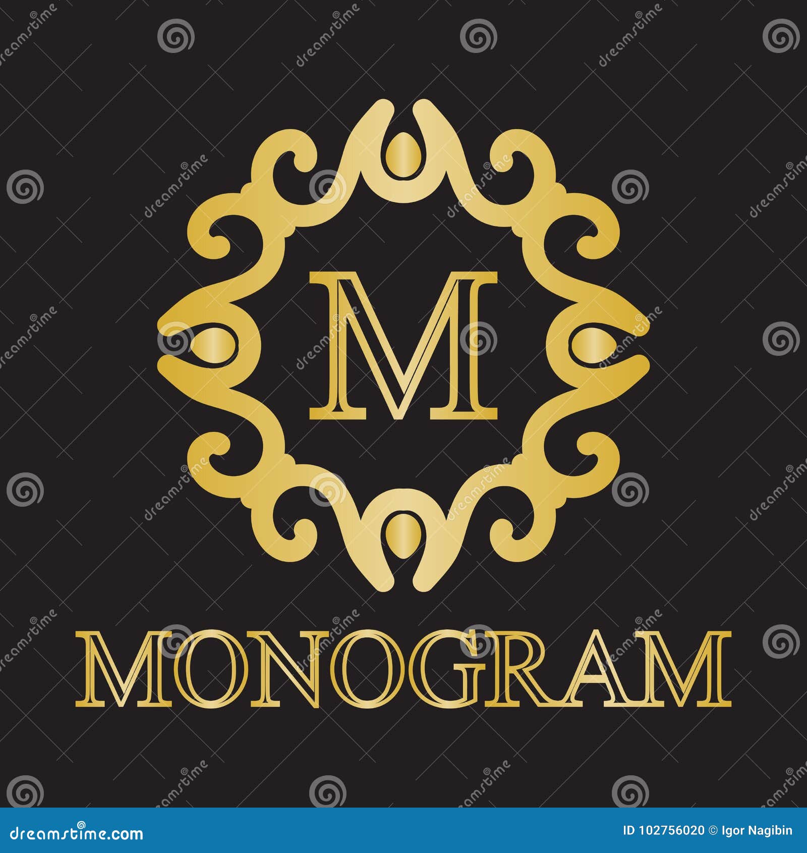 Monogram icon stock vector. Illustration of emblem, decoration - 102756020