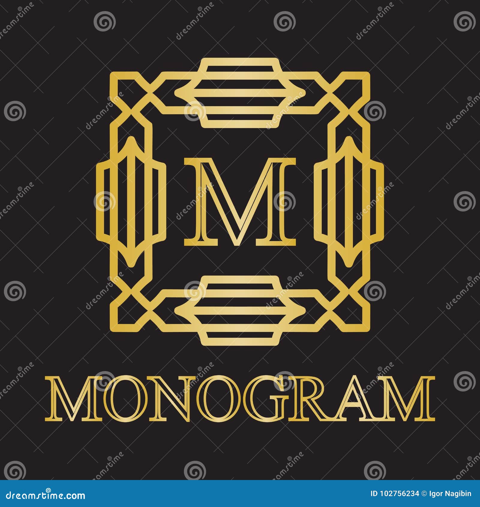 Monogram icon stock illustration. Illustration of hipster - 102756234