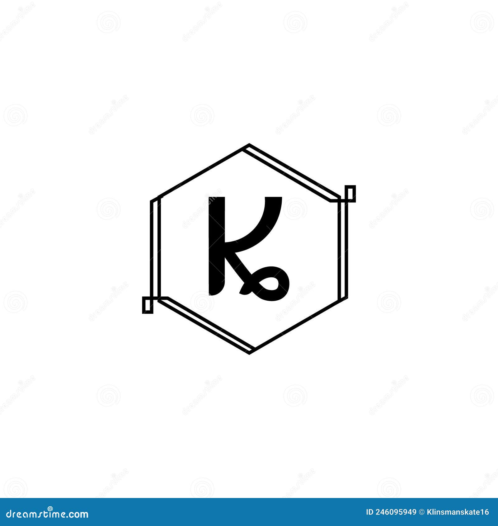 Monogram Initial K Logo Design Concept Template Stock Vector ...