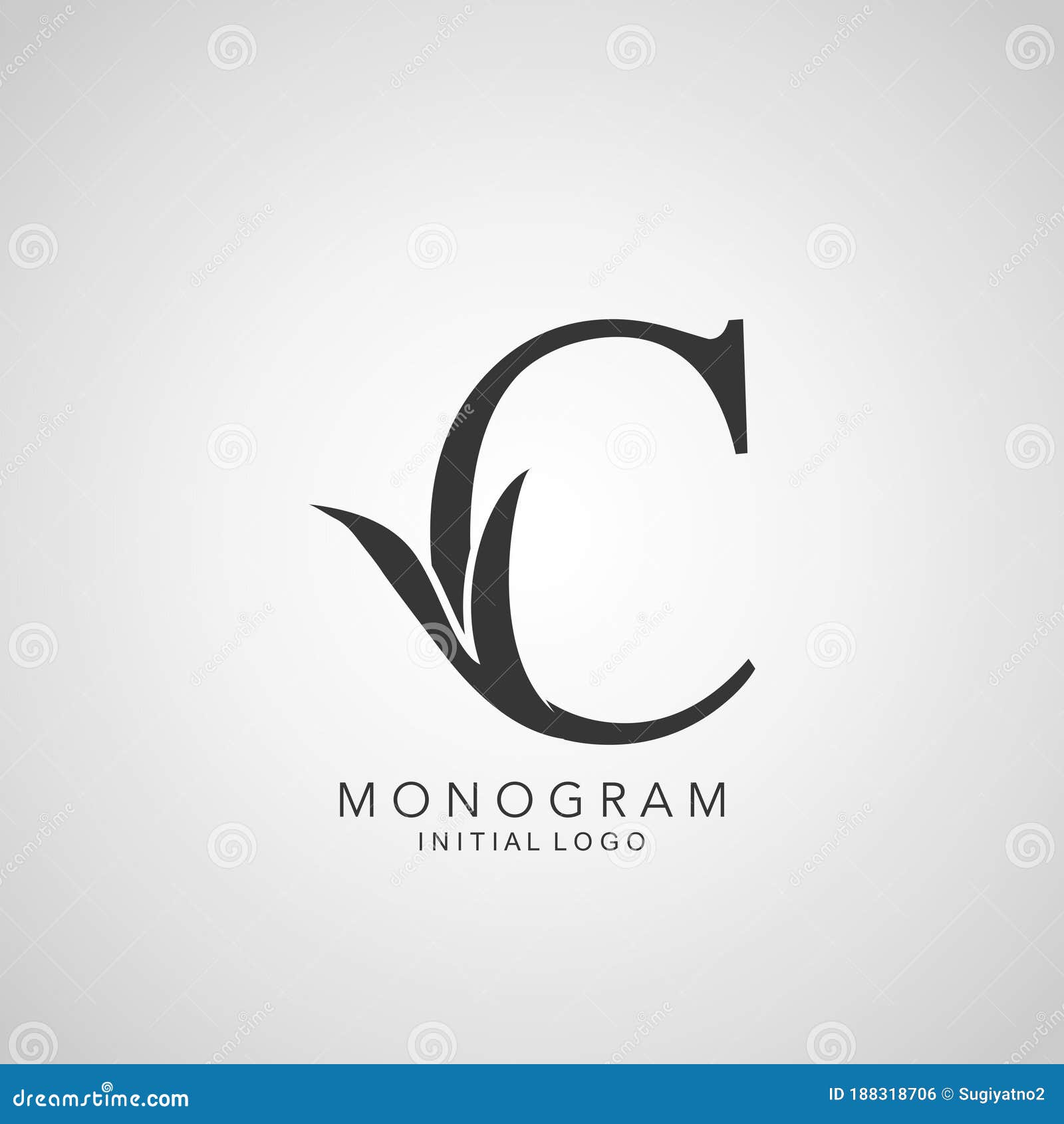 Monogram Initial Logo Letter C. Simple Vector Design Concept Abstract ...