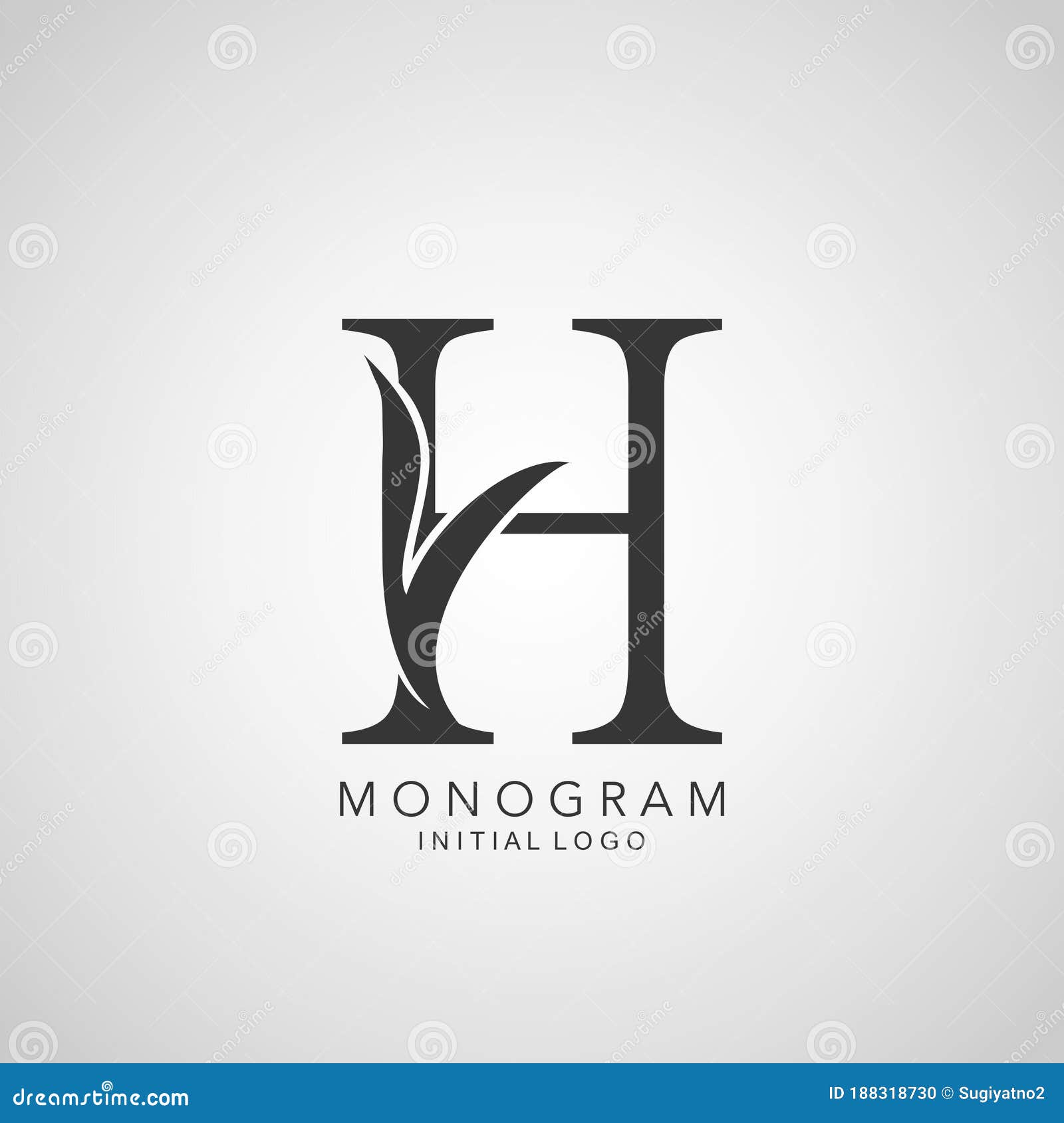 Monogram Initial Logo Letter H. Simple Vector Design Concept Abstract ...