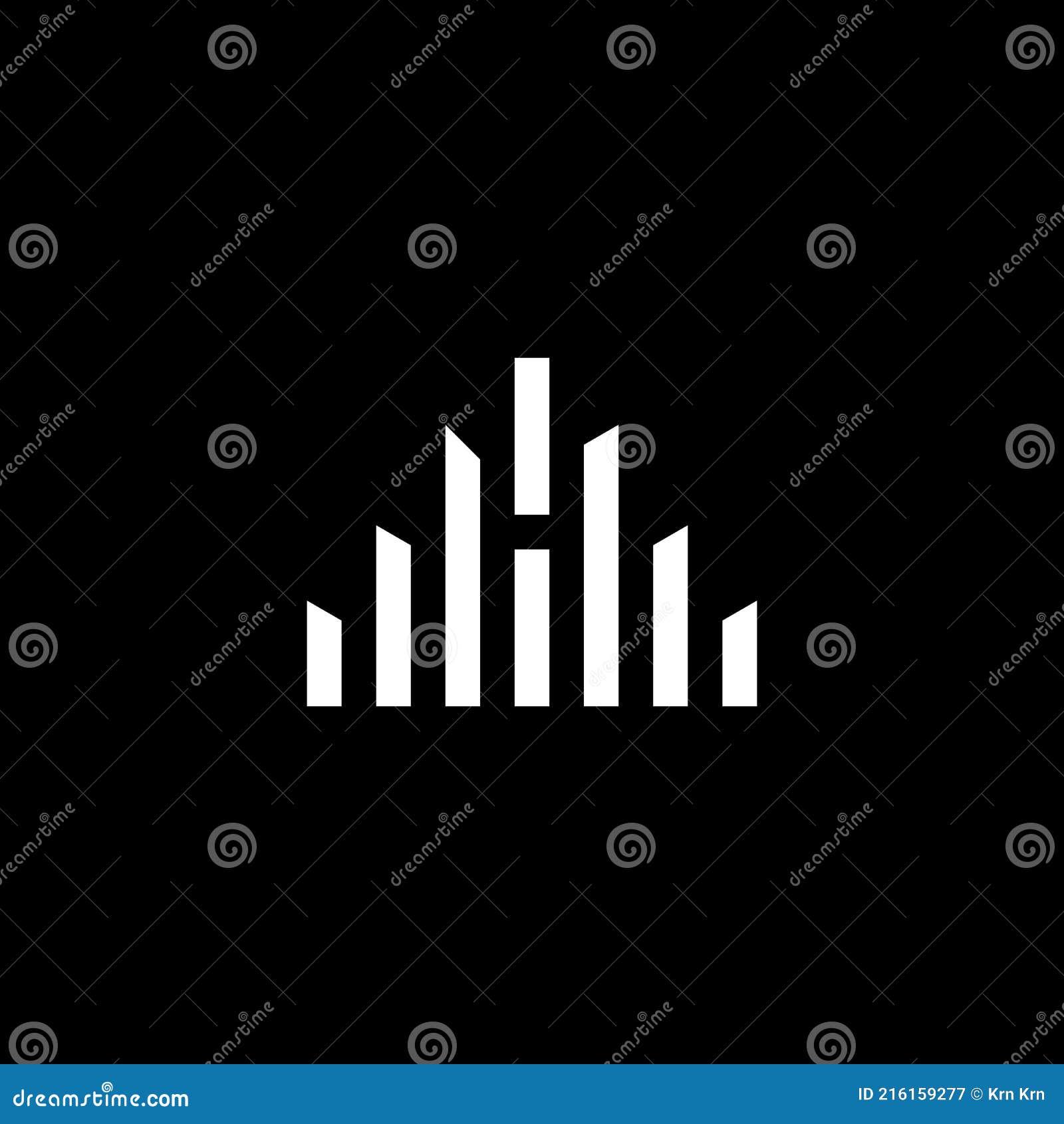 Monogram Initials H City Logo Icon Design Template Elements. Square ...