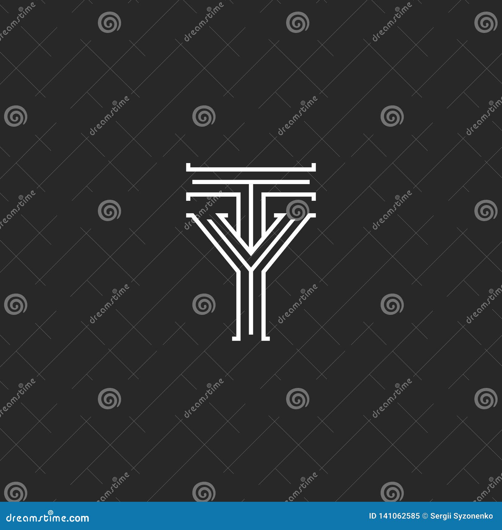 Monogram Initials TY YT Letters Logo Design, Elegant Two Overlapping ...