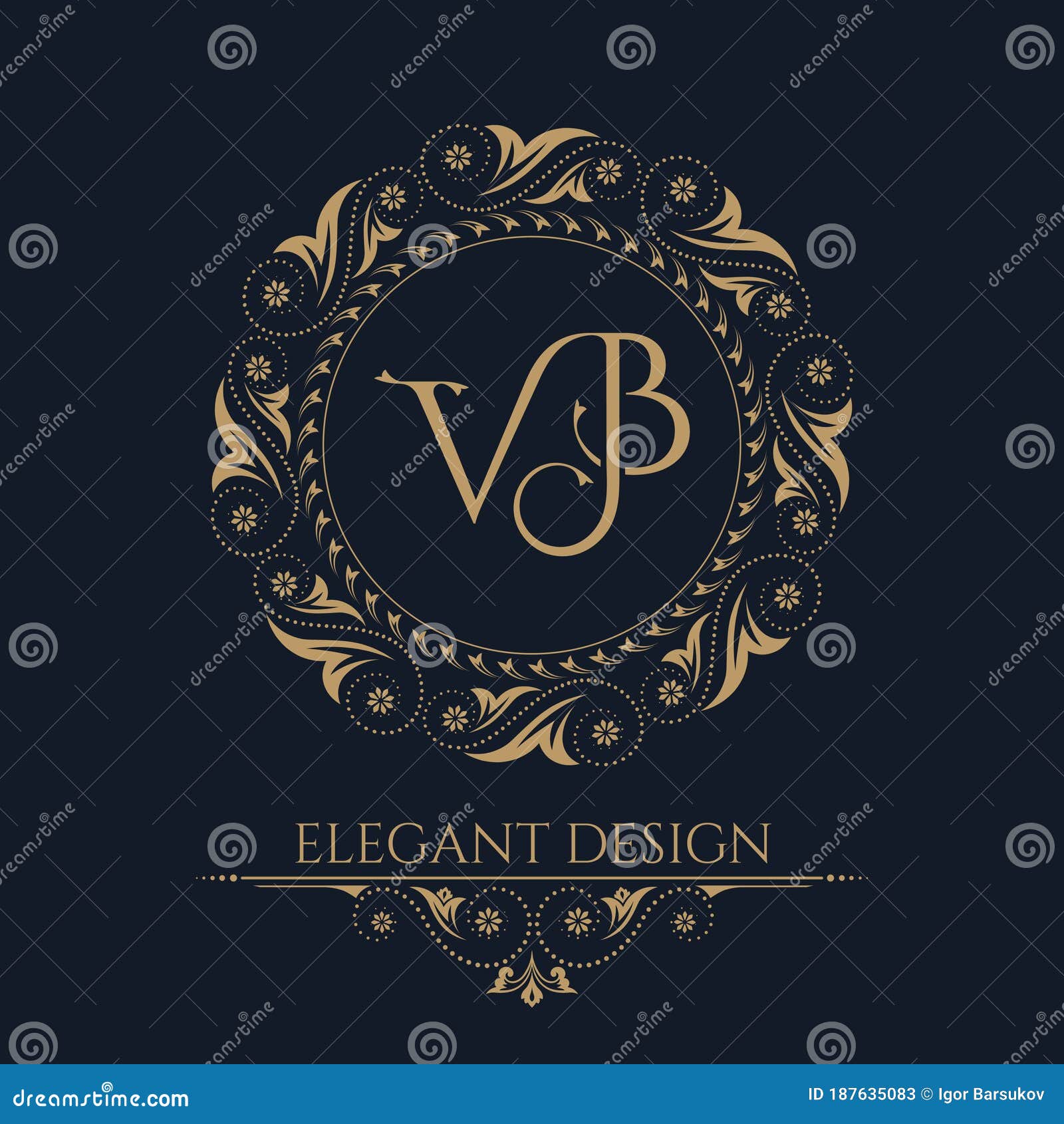 The Monogram from the Intertwining Stock Vector - Illustration of ...