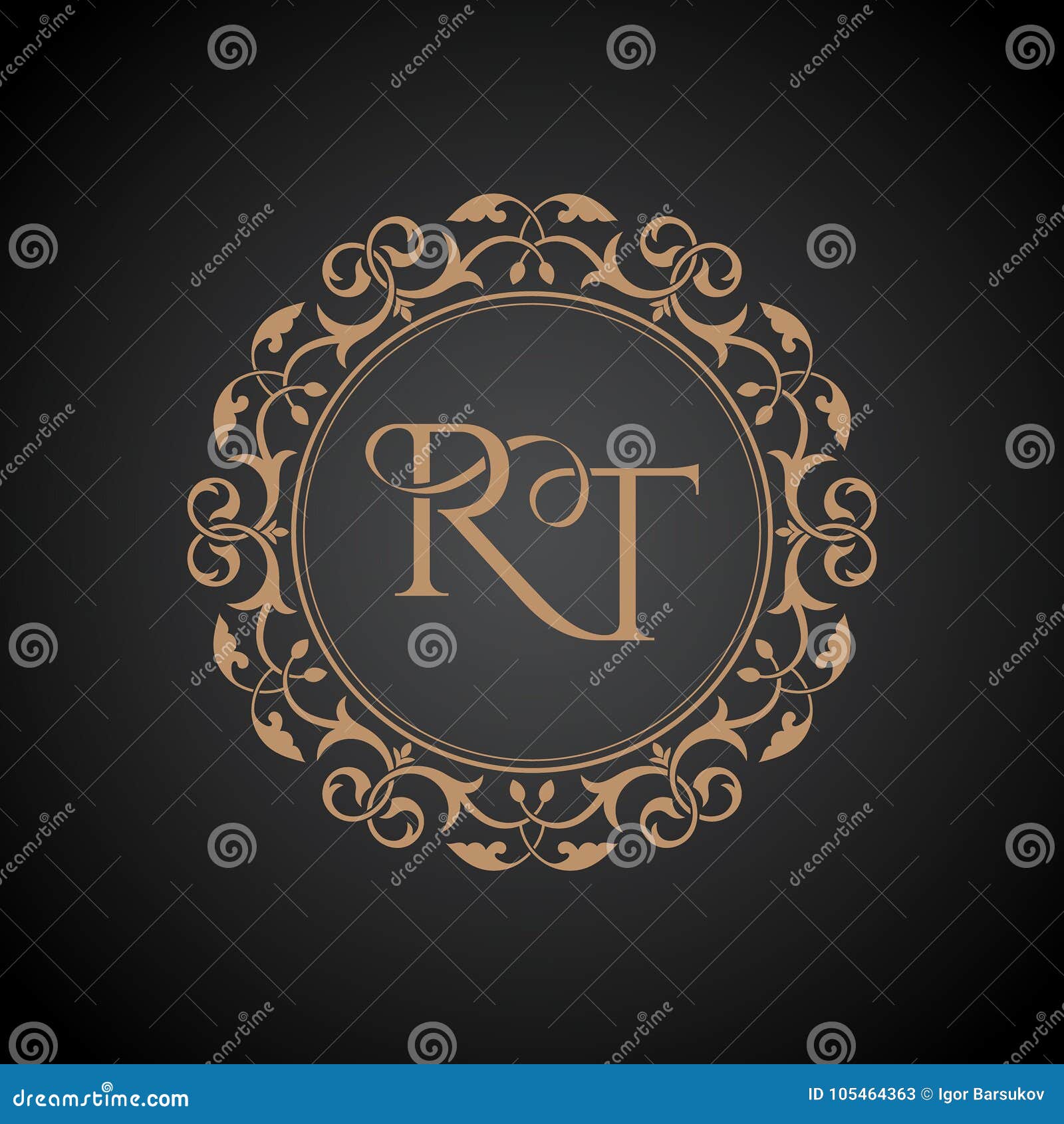The Monogram of the Intertwining Stock Vector - Illustration of graphic ...