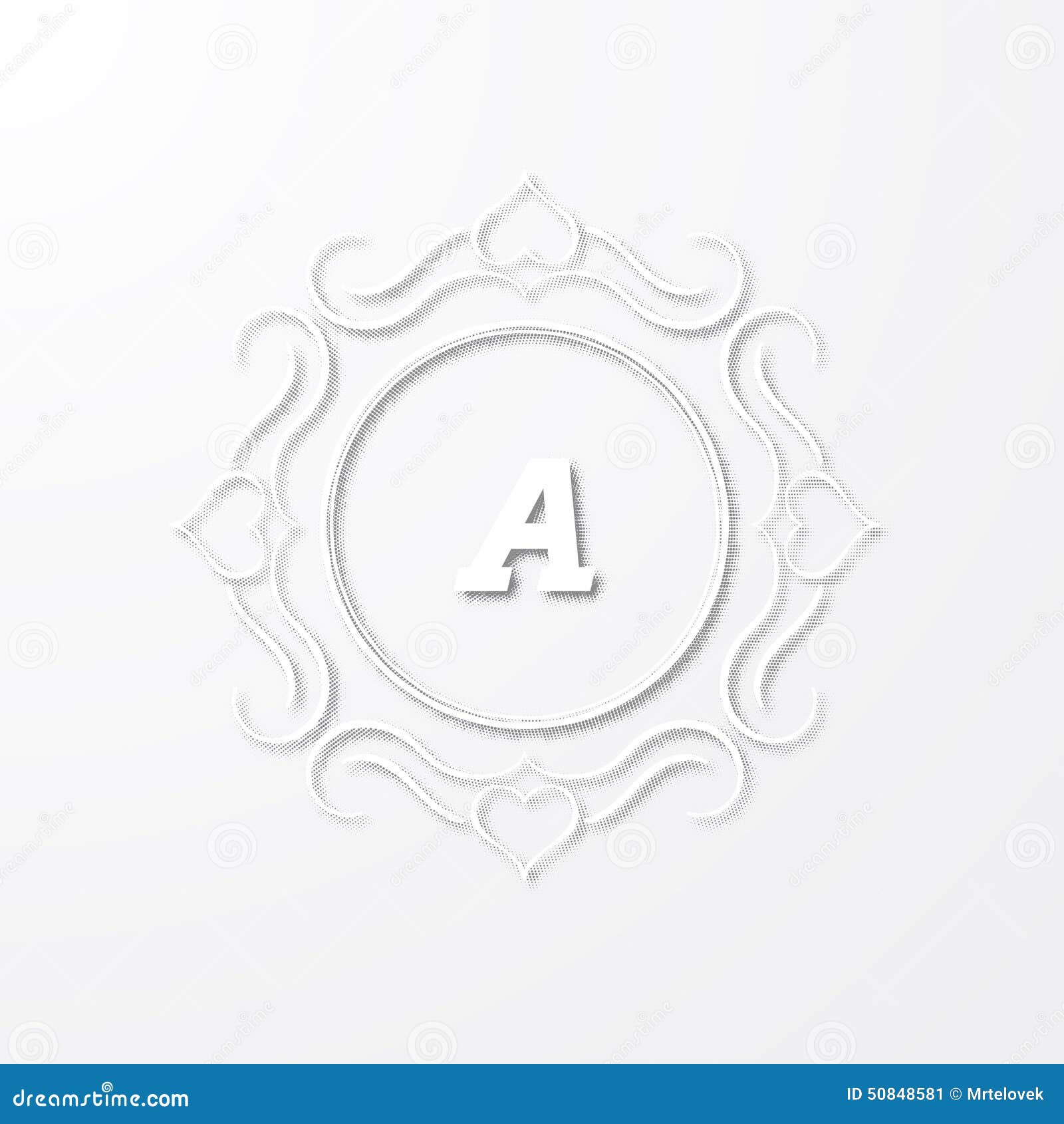 Monogram Label Alphabet Shadow Halfton Stock Vector - Illustration of ...