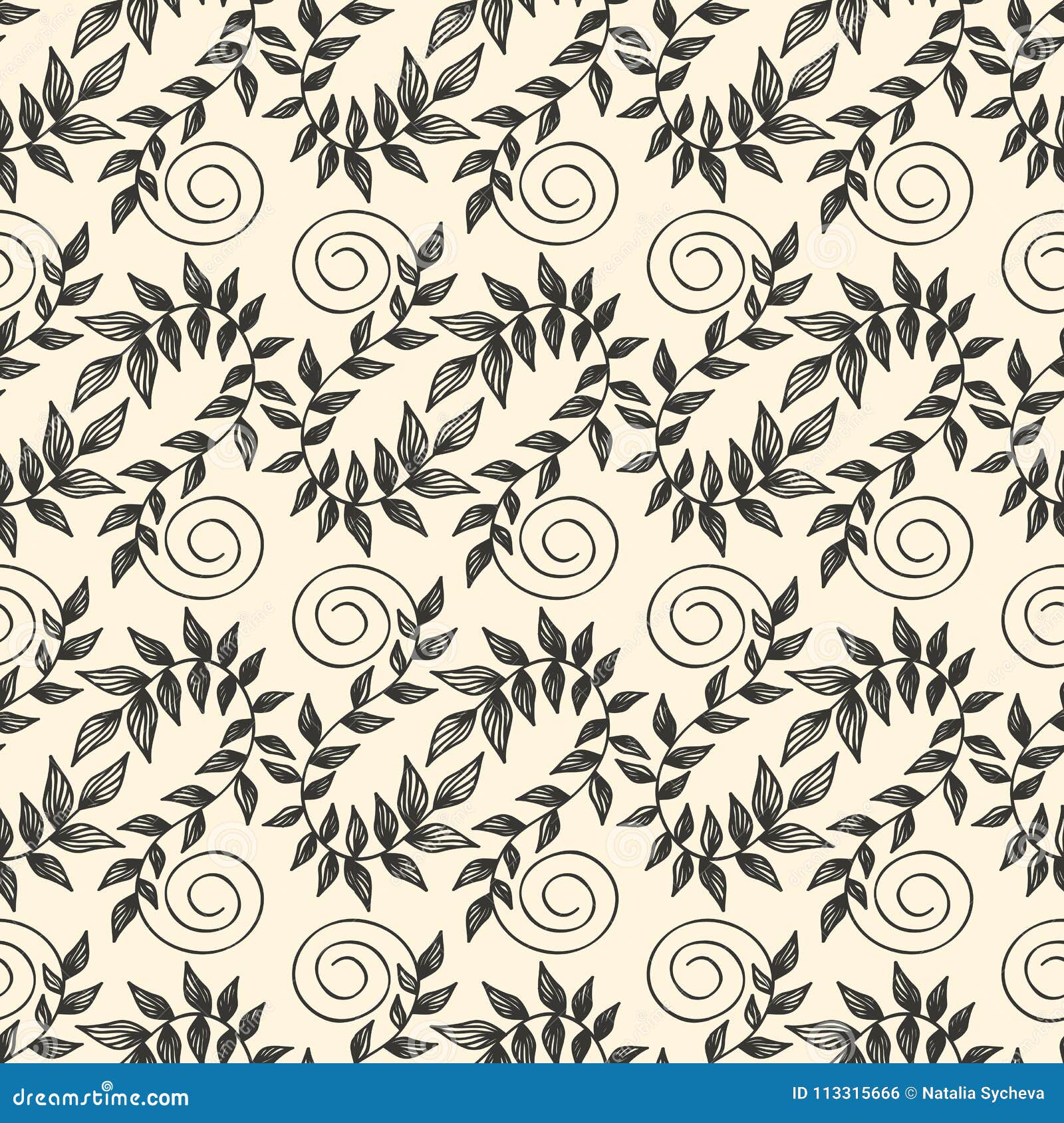 Monogram leaves pattern stock vector. Illustration of monogram - 113315666