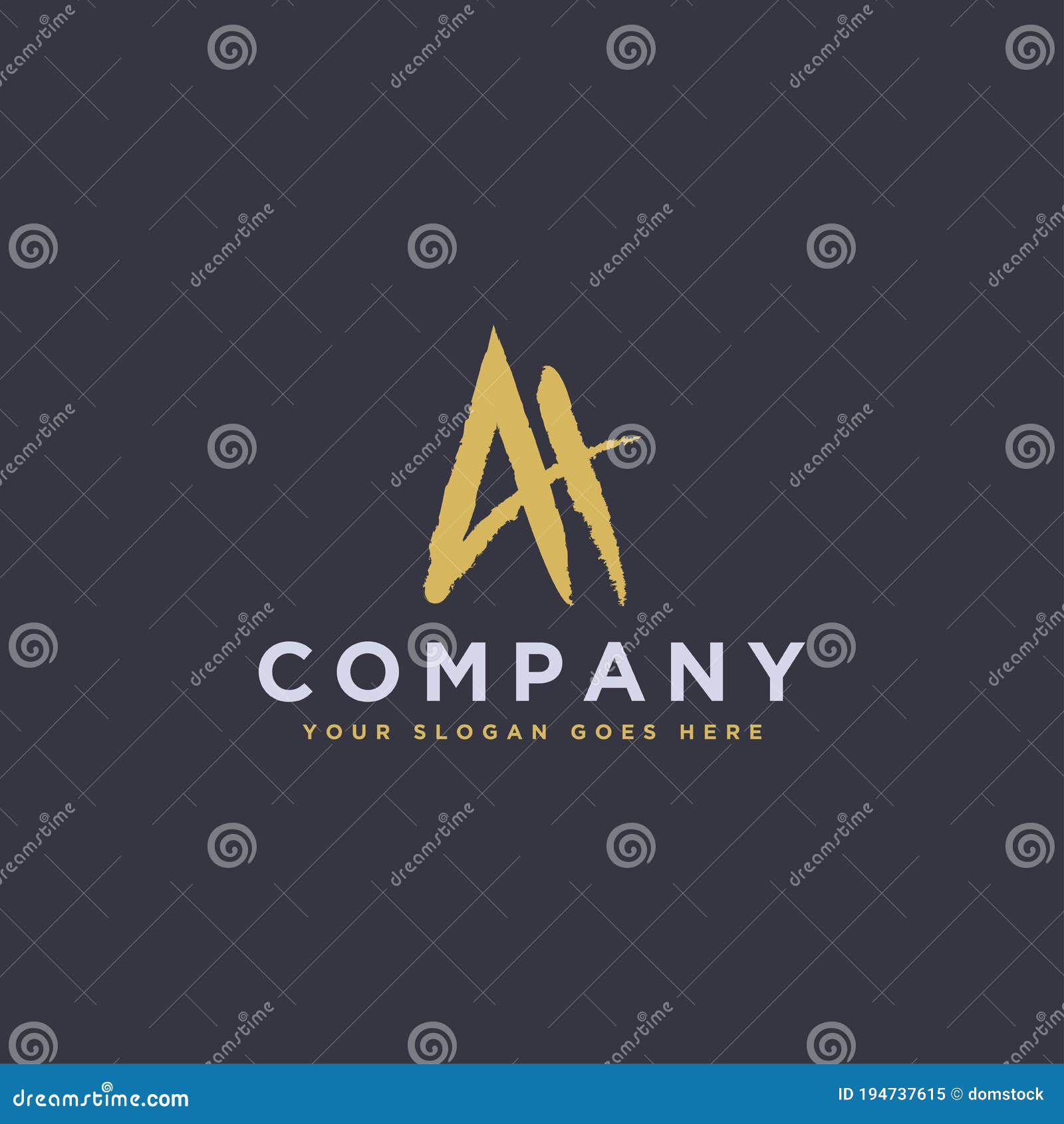 Monogram Letter AH Logo Icon with Brush Style Stock Vector ...
