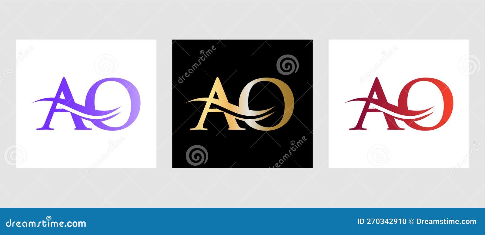 Monogram Letter AO Logo Design. AO Logotype Template Stock Vector ...