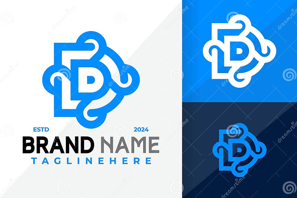 Monogram Letter D Logo Icon Vector Design Illustration Stock ...