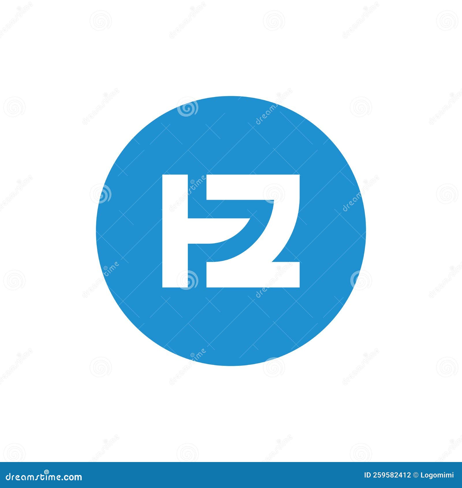 Monogram Letter HZ Logo, Creative Line Art Style Illustration on Circle ...