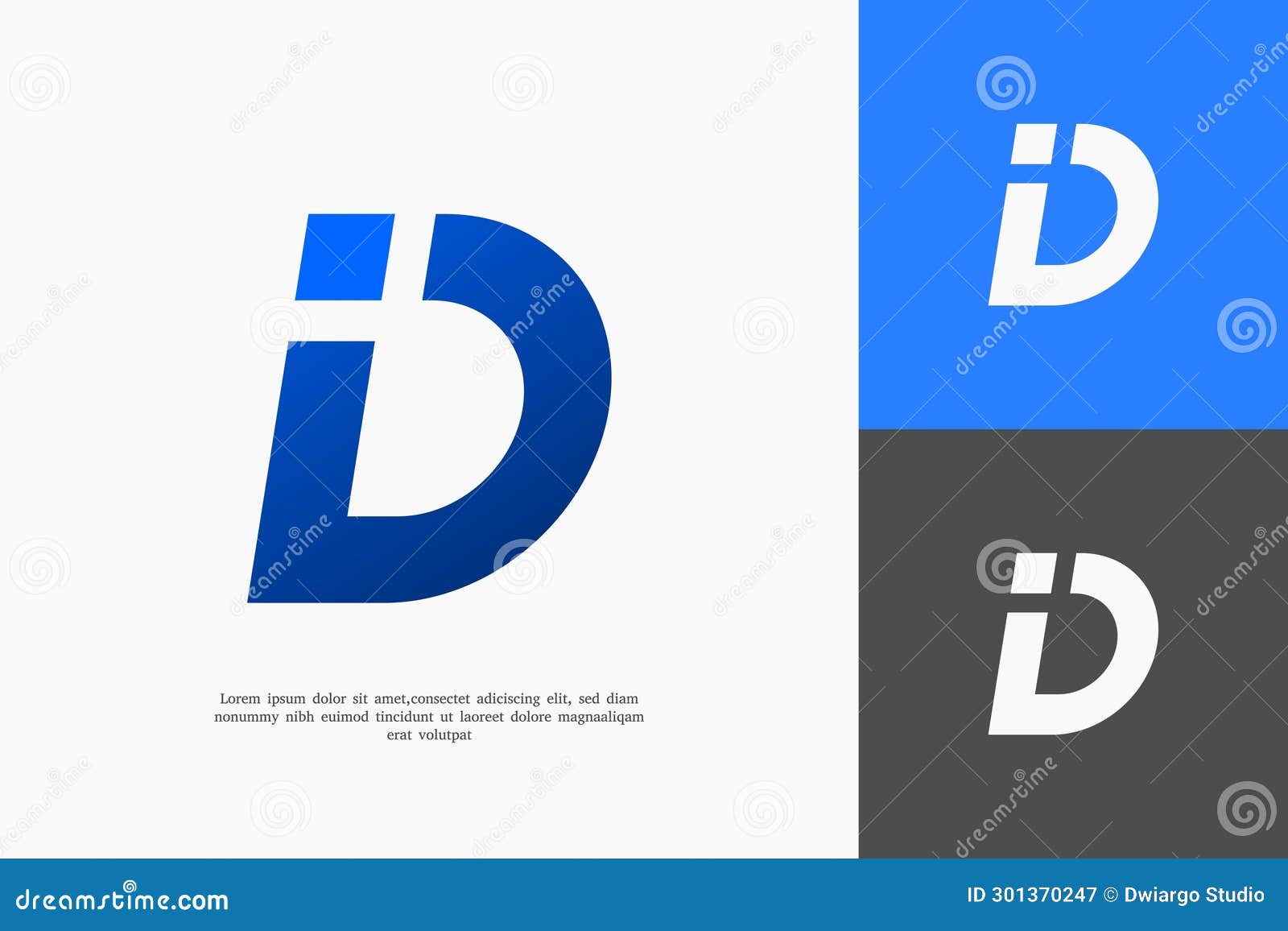 Monogram Letter I and D Logo Design Stock Vector - Illustration of ...