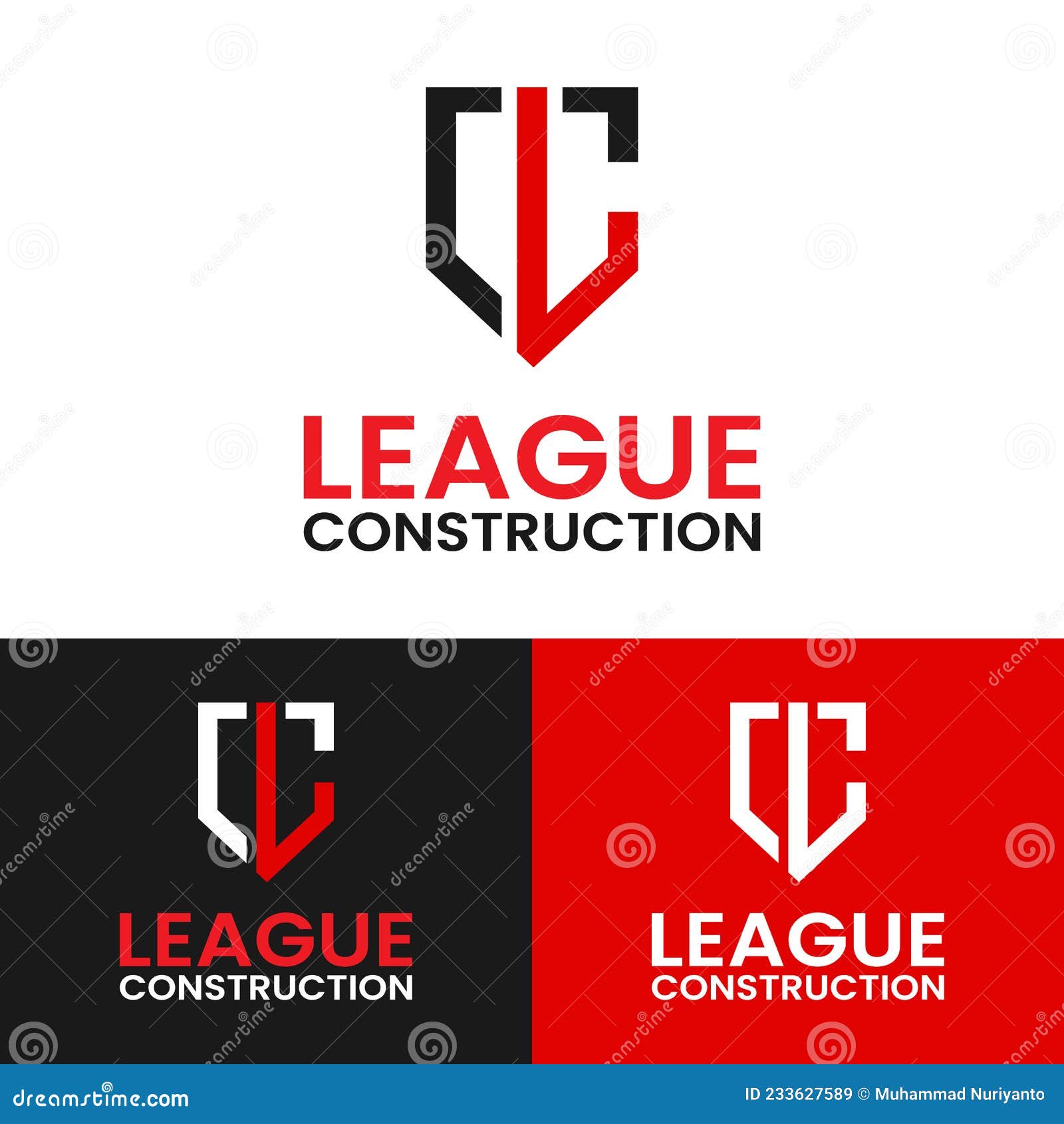 Monogram Letter Initial L C LC CL Shield Logo Design Template Stock ...