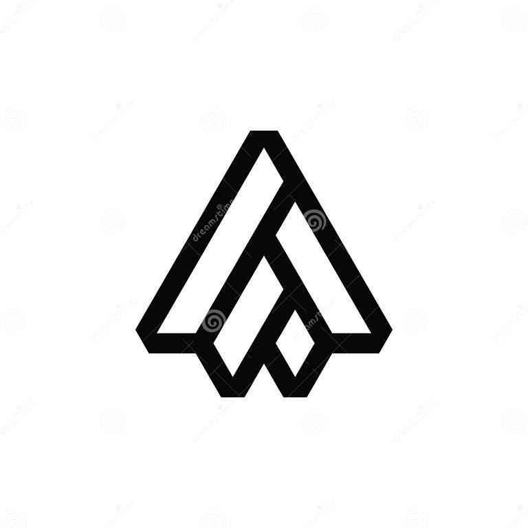 Monogram a, Simple Line Logo Design Stock Illustration - Illustration ...