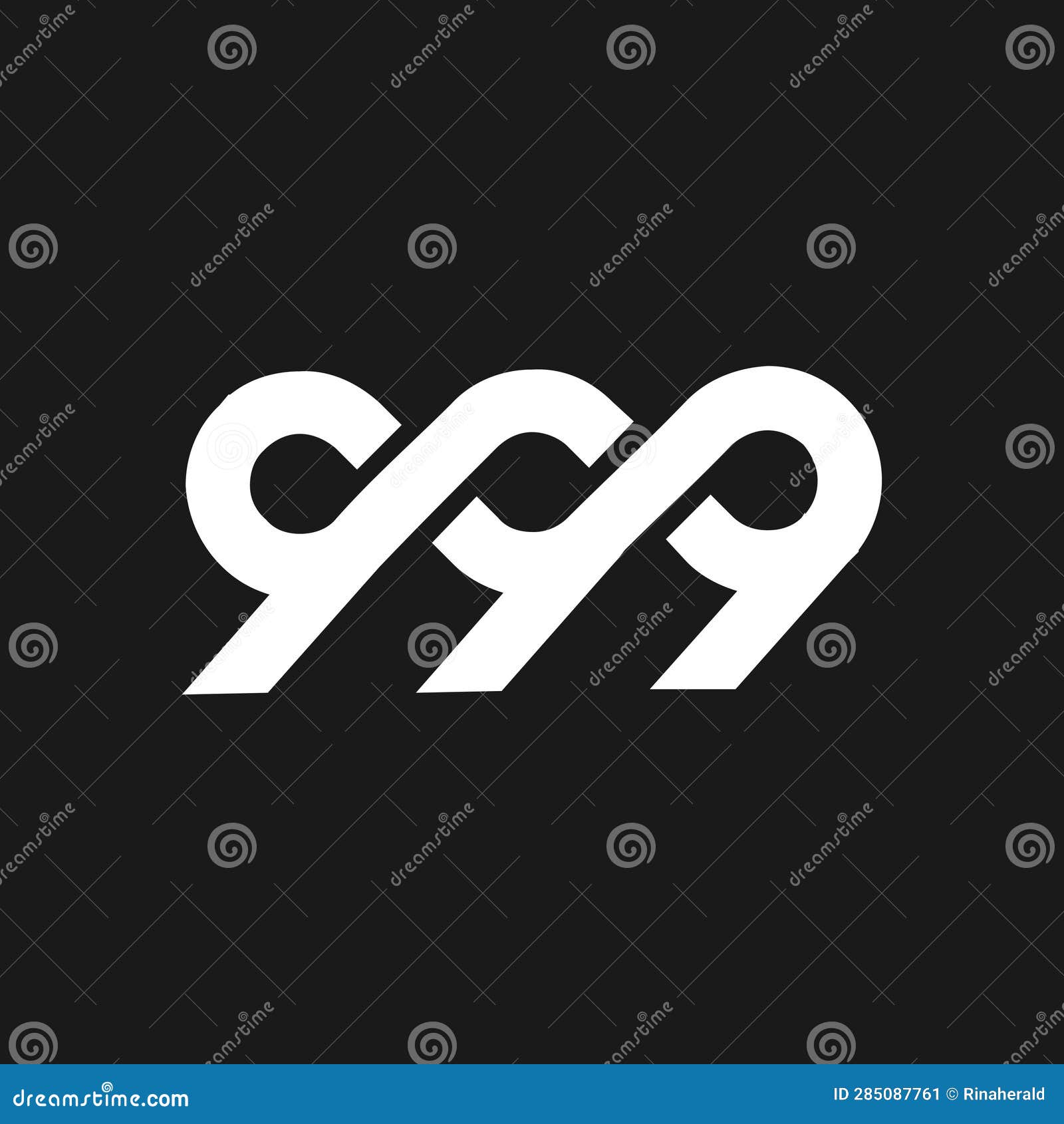 999 Monogram Letter Logo Icon Design Stock Illustration - Illustration ...