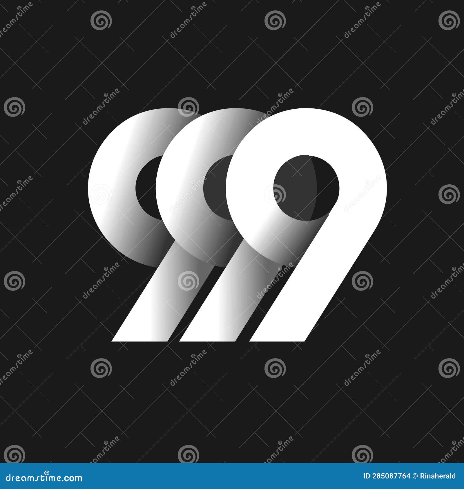 999 Monogram Letter Logo Icon Design Stock Illustration - Illustration ...
