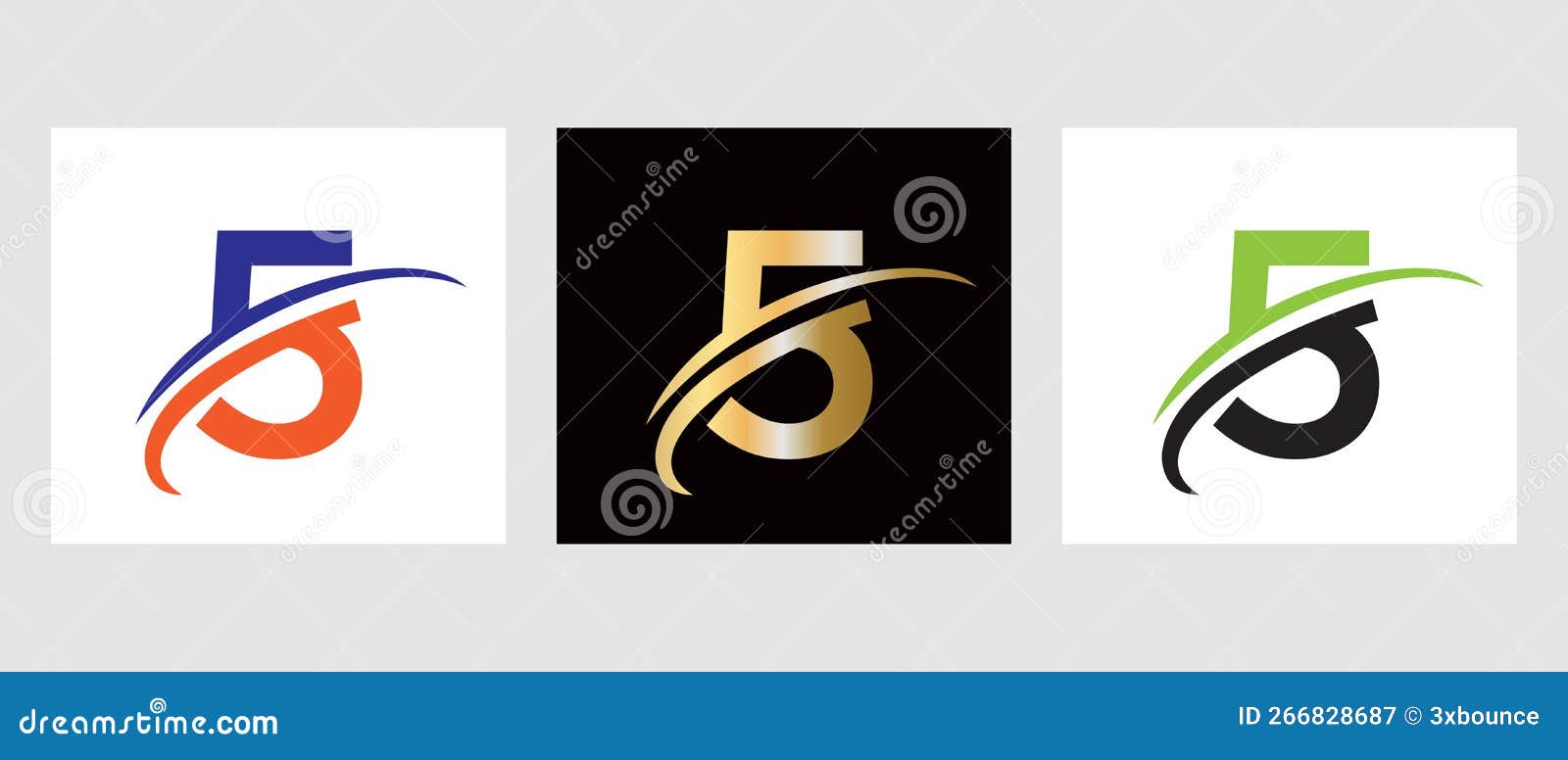 Monogram 5 Letter Logotype Symbol. Letter 5 Logo Design Template Stock ...