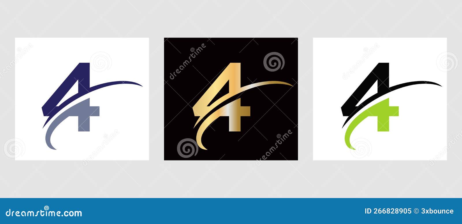 Monogram 4 Letter Logotype Symbol. Letter 4 Logo Design Template Stock ...