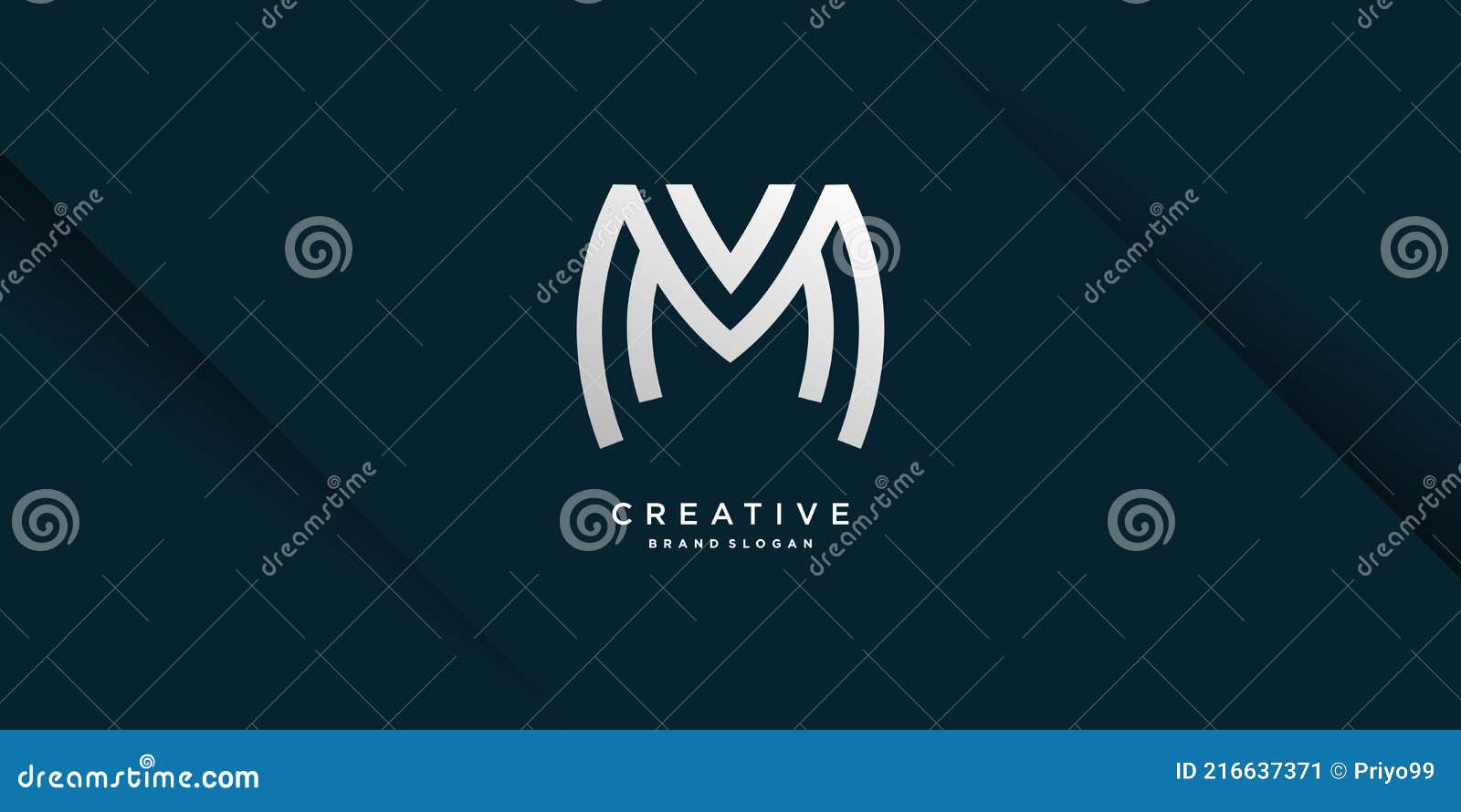 Monogram Letter M Logo with Modern Cool Creative Concept for Initial or ...