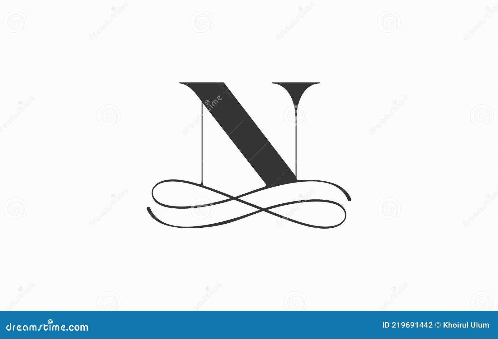 Monogram Letter N Logo Icon Stock Vector - Illustration of document ...