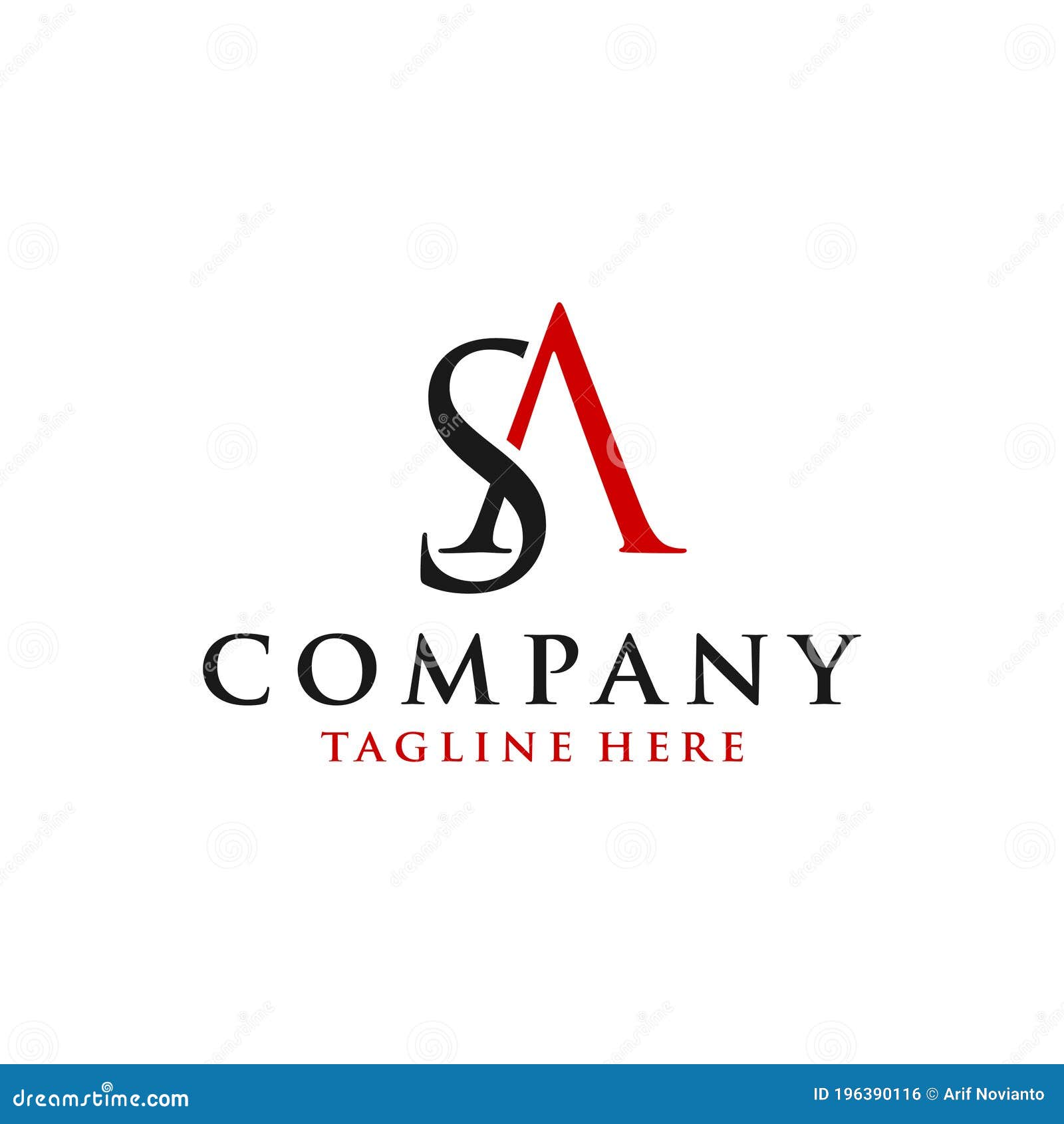 Monogram letter SA logo stock vector. Illustration of corporate - 196390116