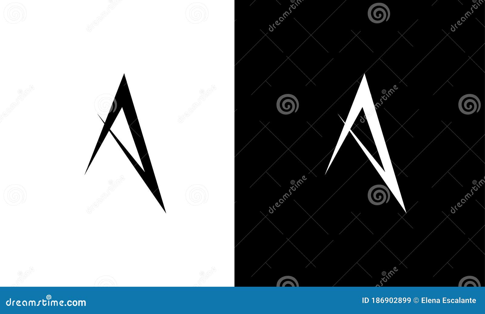Monogram for Letter a, Sharp Concept Stock Vector - Illustration of ...