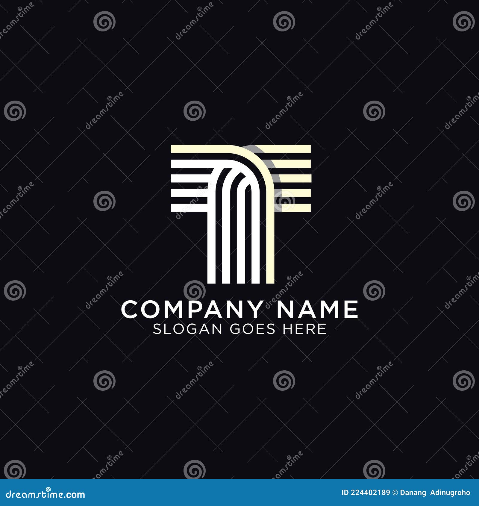 Monogram of Letter T Shape Line Art Style, Initial Name of T Logo ...