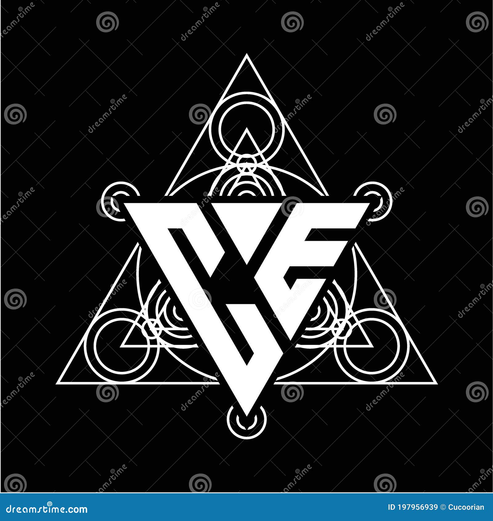 C E Monogram Letter Logo with Triangle Shape Design Template with ...