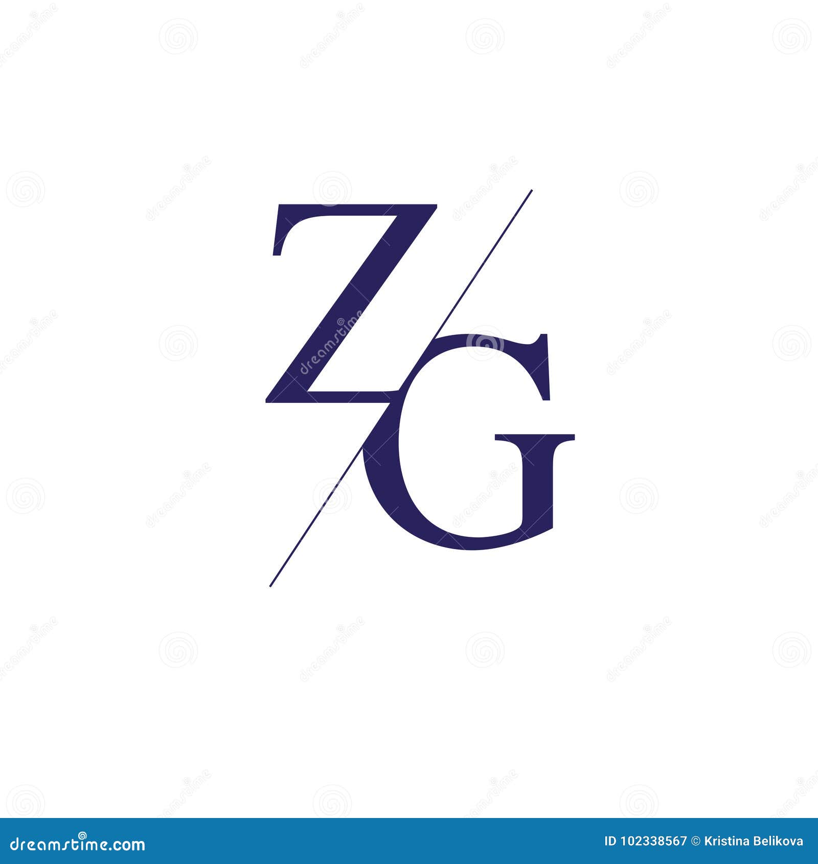 Monogram Letters Z, G Logo. Design Template Elements. Stock Vector ...