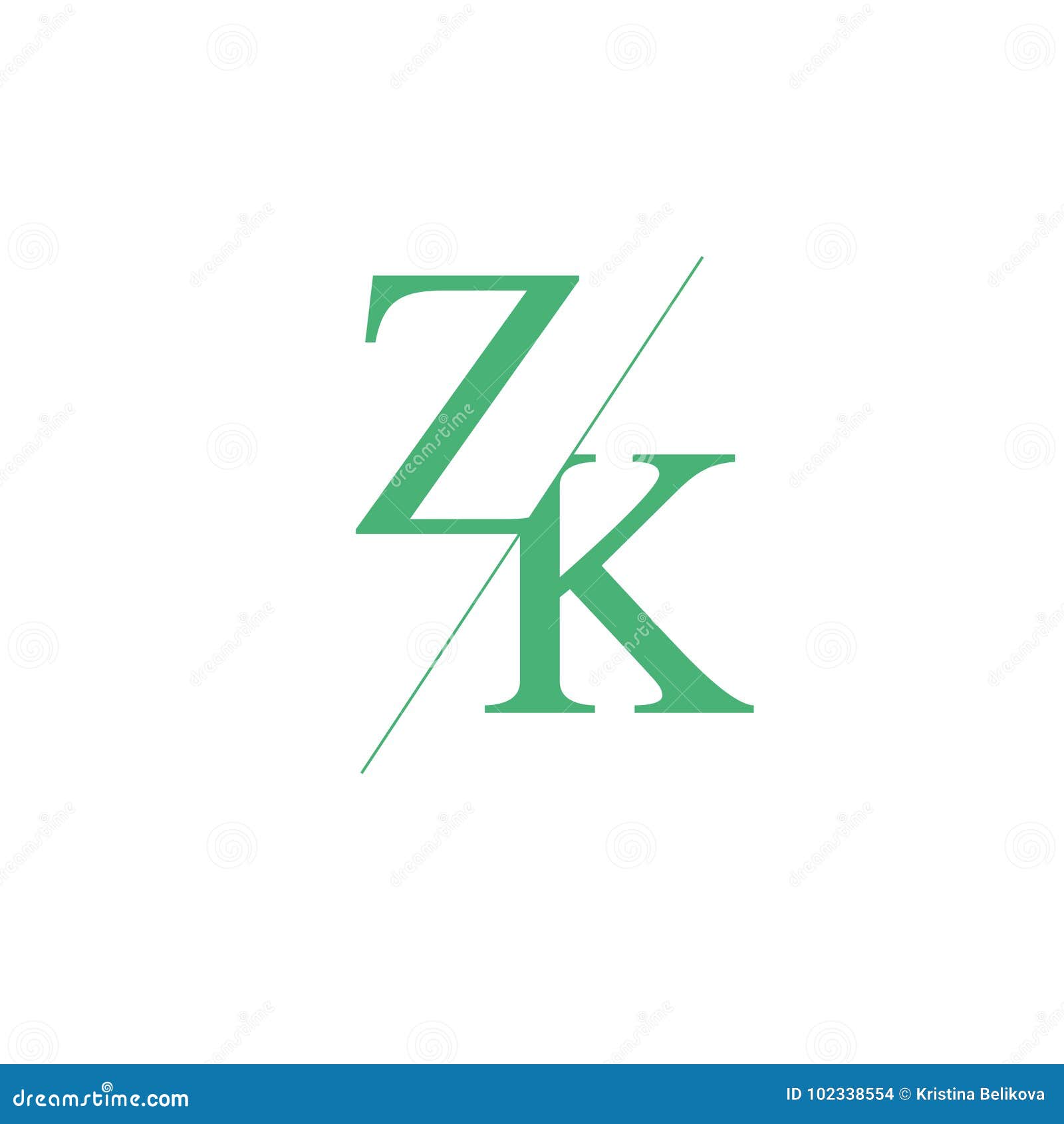 Monogram Letters Z, K Logo. Design Template Elements. Stock Vector ...