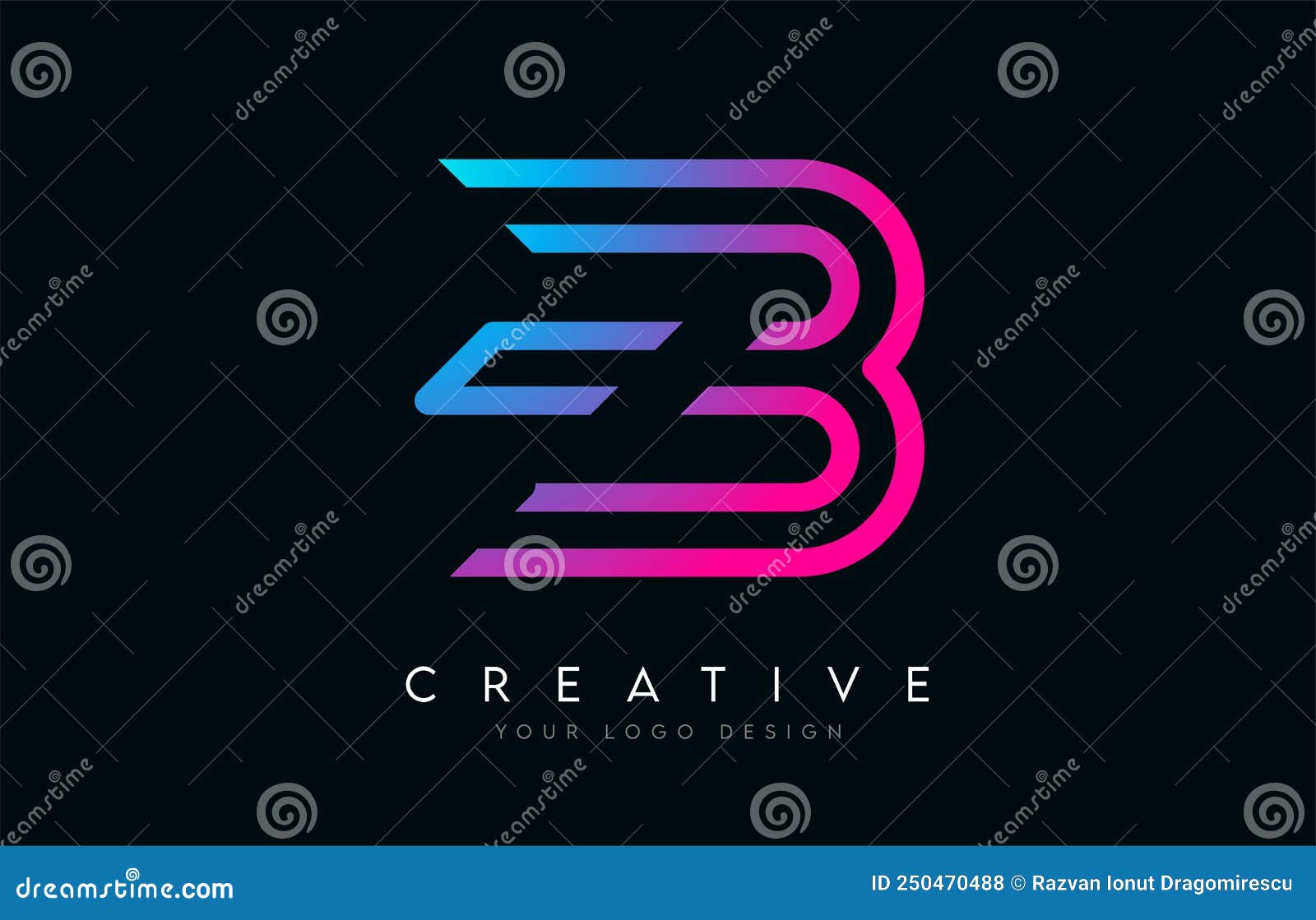 Monogram Lines EB E B Letter Logo Design. Creative Icon Modern Letters ...