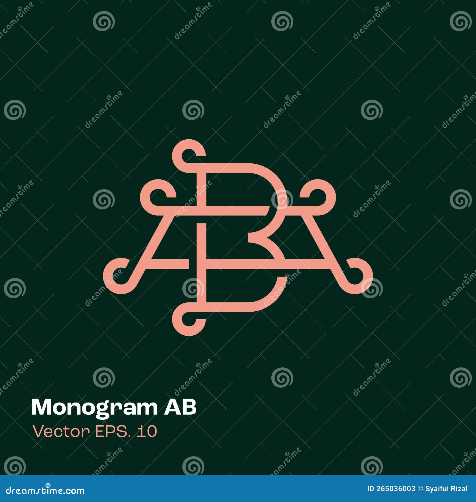 Vector Monogram AB Logo stock illustration. Illustration of design ...