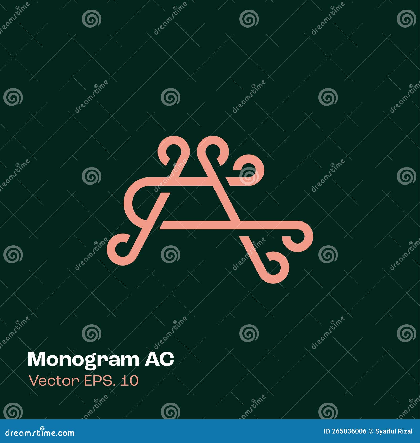 Vector Monogram AC Logo stock illustration. Illustration of typography ...
