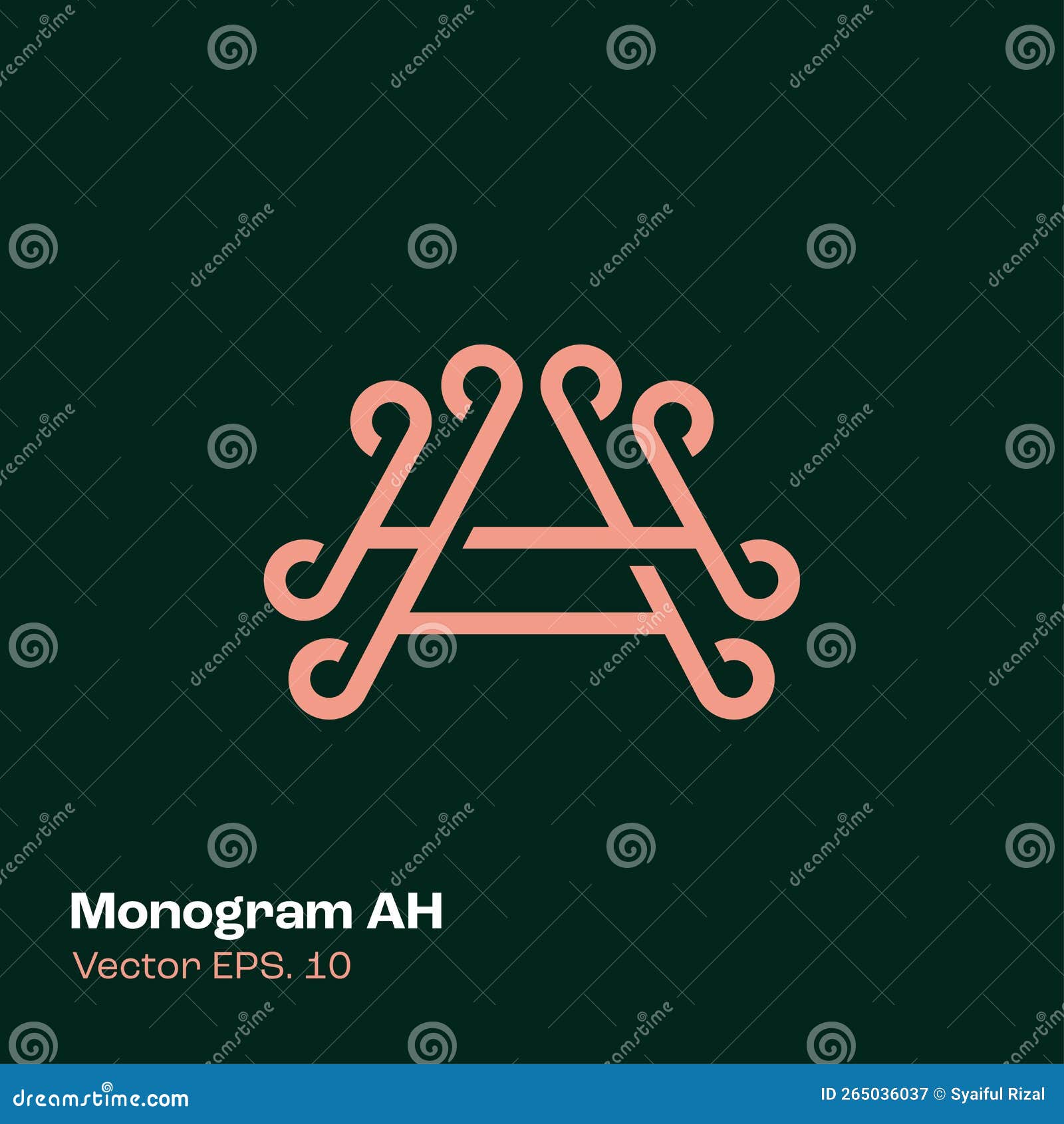 Vector Monogram AH Logo stock illustration. Illustration of company ...