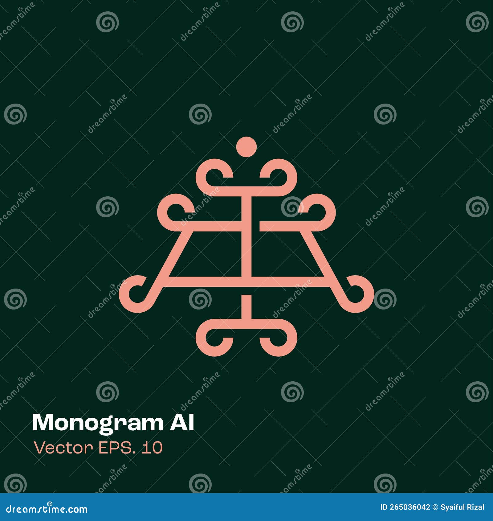 Vector Monogram AI Logo stock illustration. Illustration of company ...