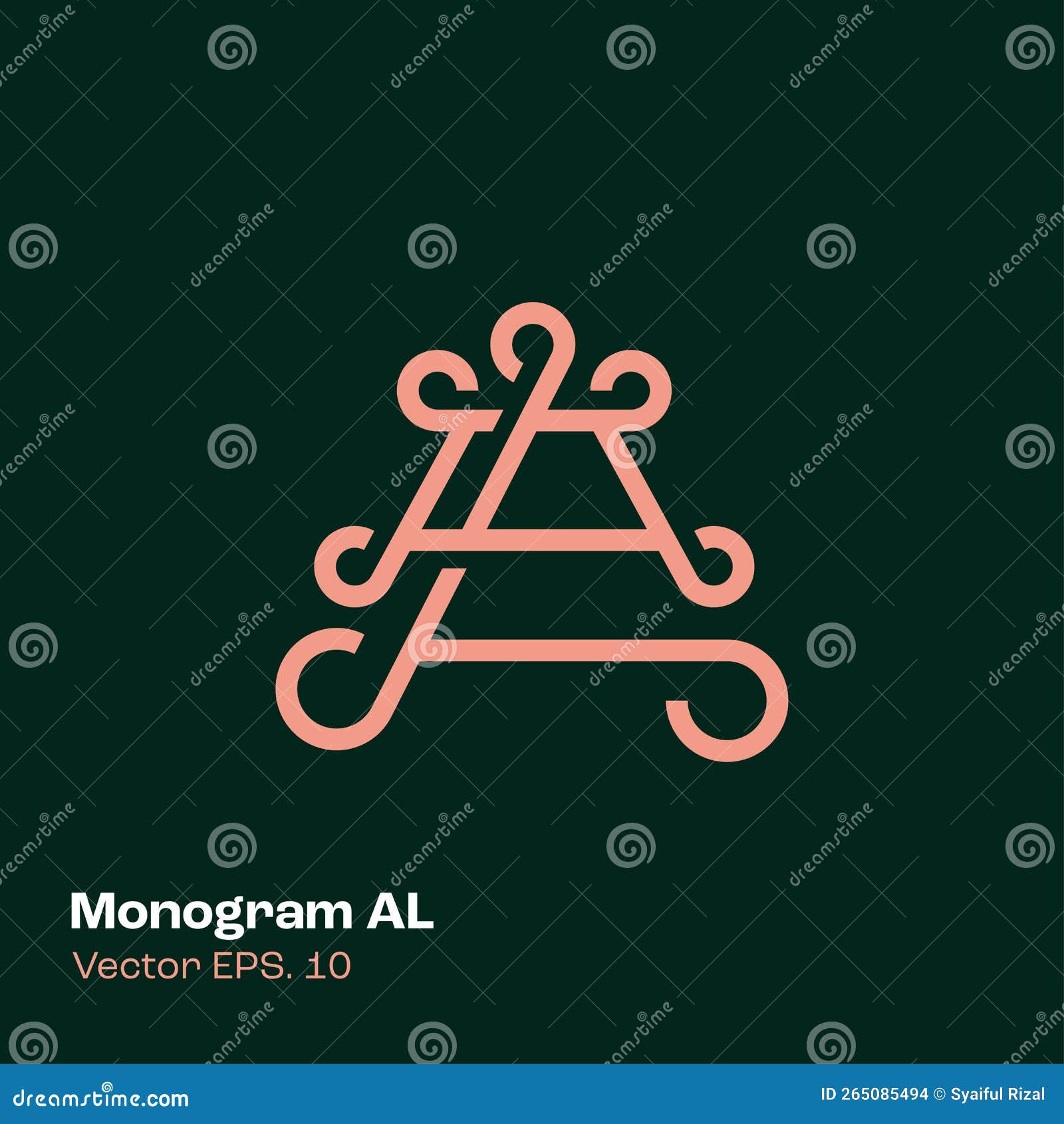 Vector Monogram AL Logo stock illustration. Illustration of gold ...