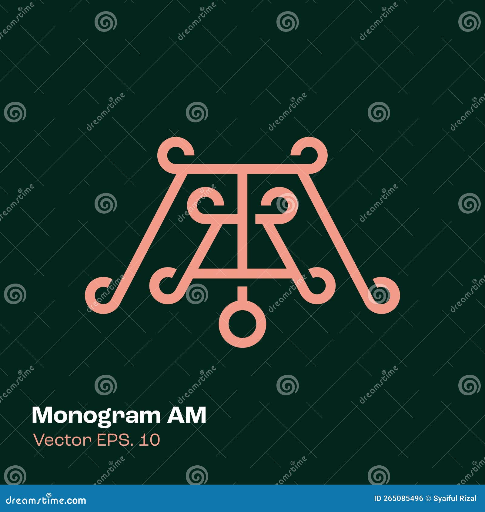 Vector Monogram am Logo stock vector. Illustration of luxury - 265085496