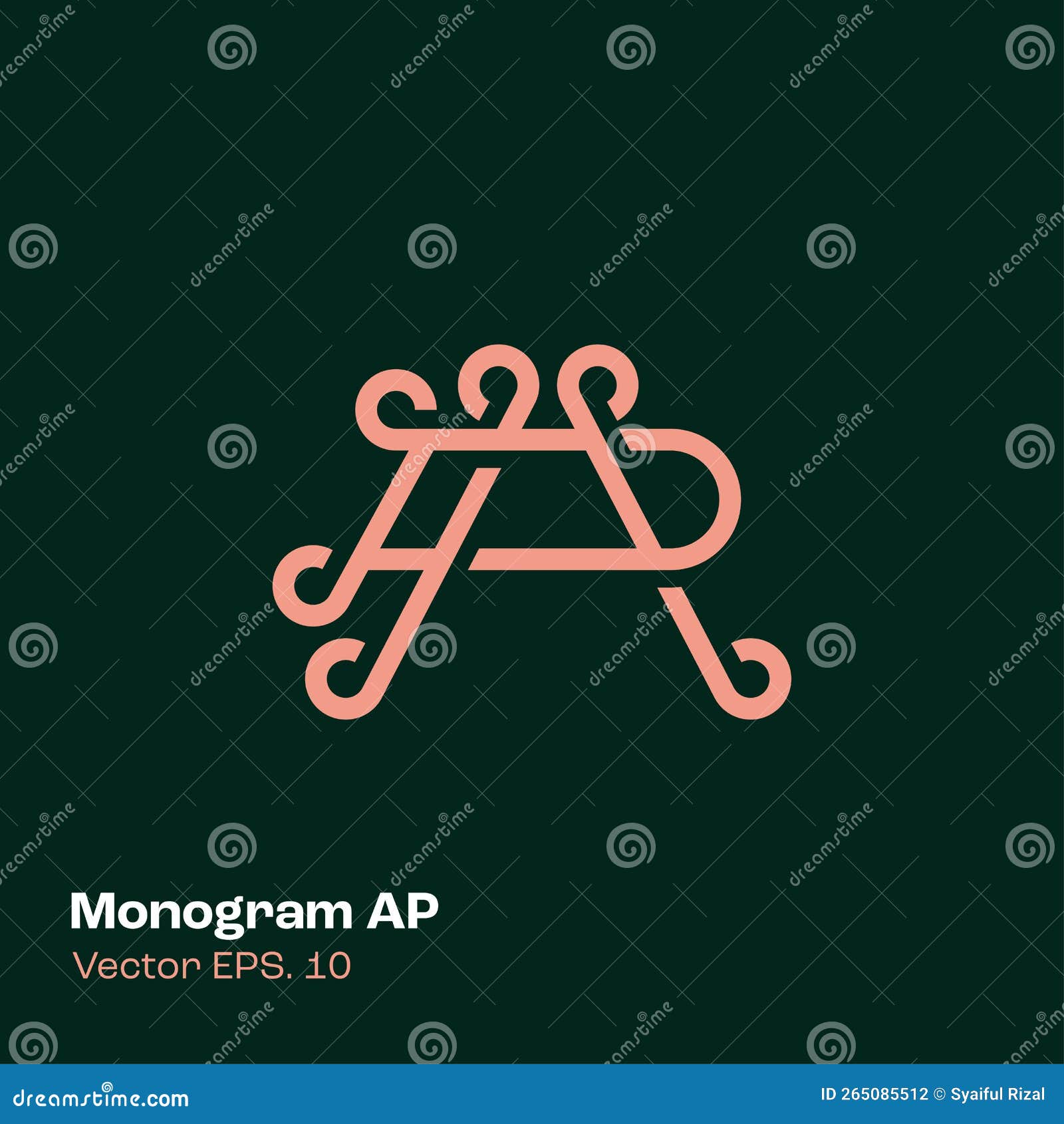 Vector Monogram AP Logo stock illustration. Illustration of emblem ...