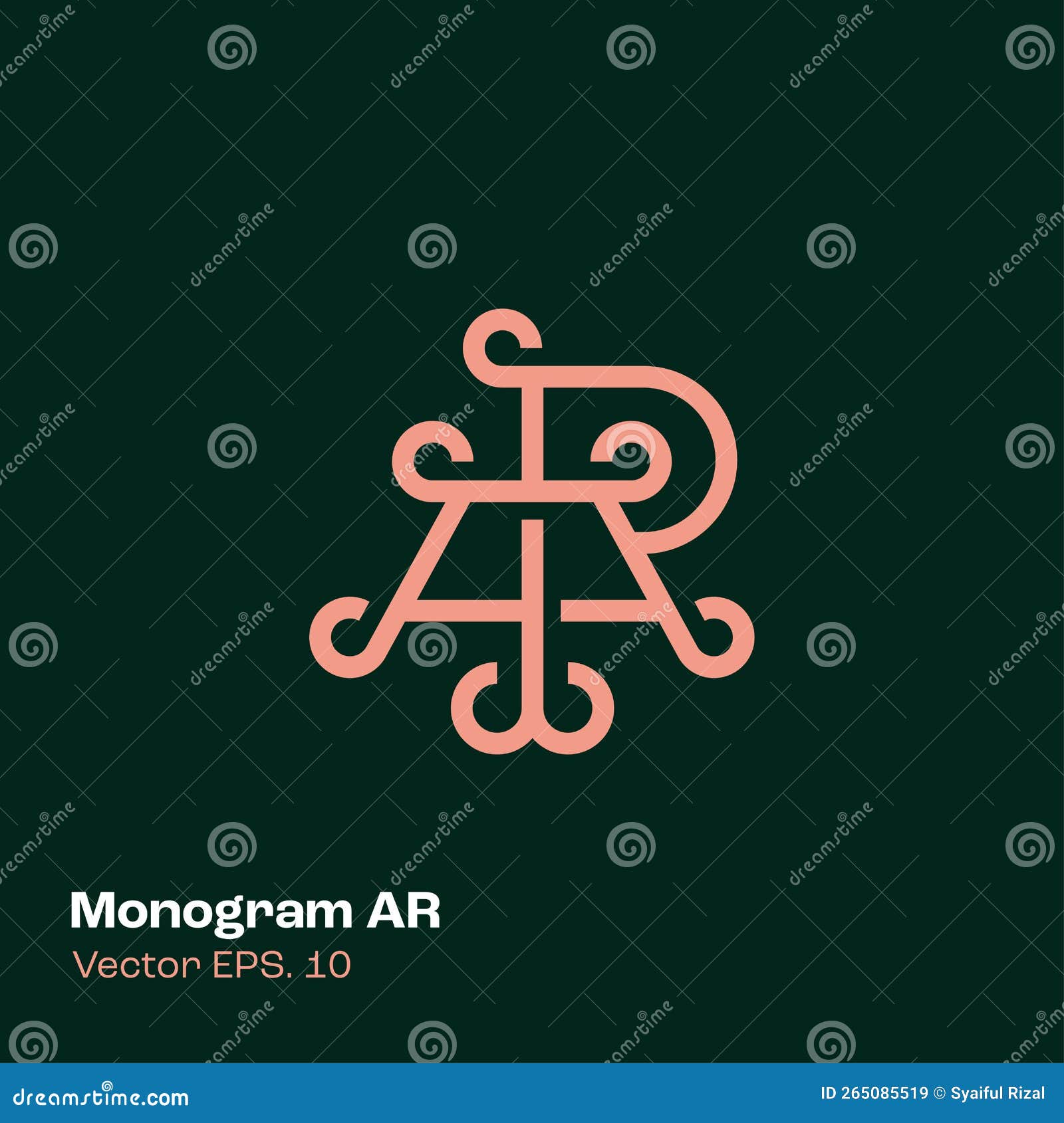 Vector Monogram AR Logo stock illustration. Illustration of line ...