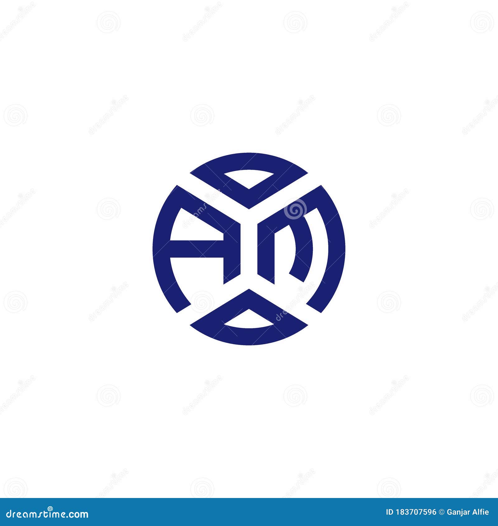 Am Monogram Logo with Abstract Shapes in Modern Style Stock Vector ...