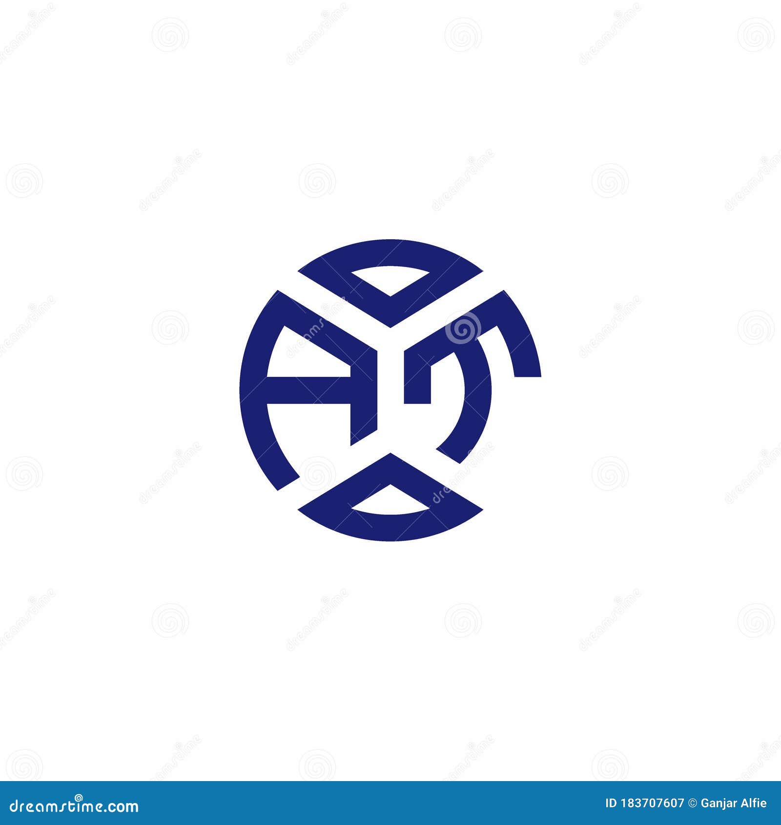 At Monogram Logo with Abstract Shapes in Modern Style Stock Vector ...