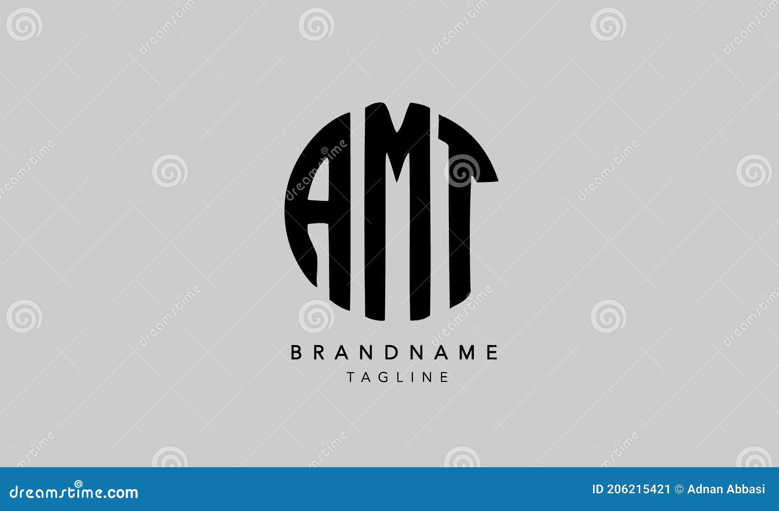 Monogram logo AMT stock vector. Illustration of logo - 206215421