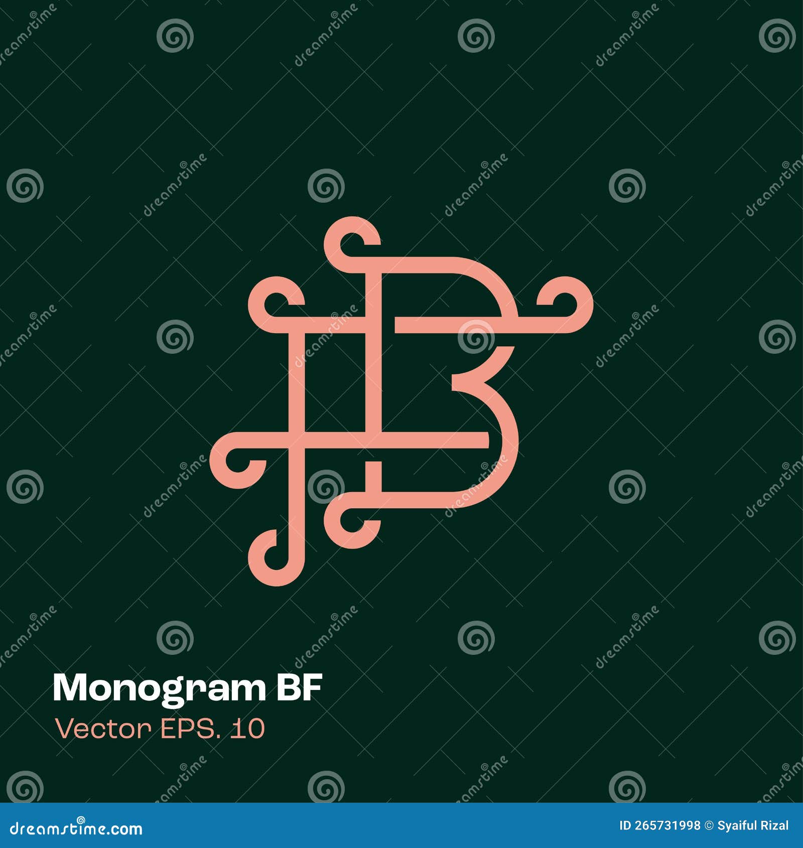 Monogram Logo BF stock illustration. Illustration of line - 265731998