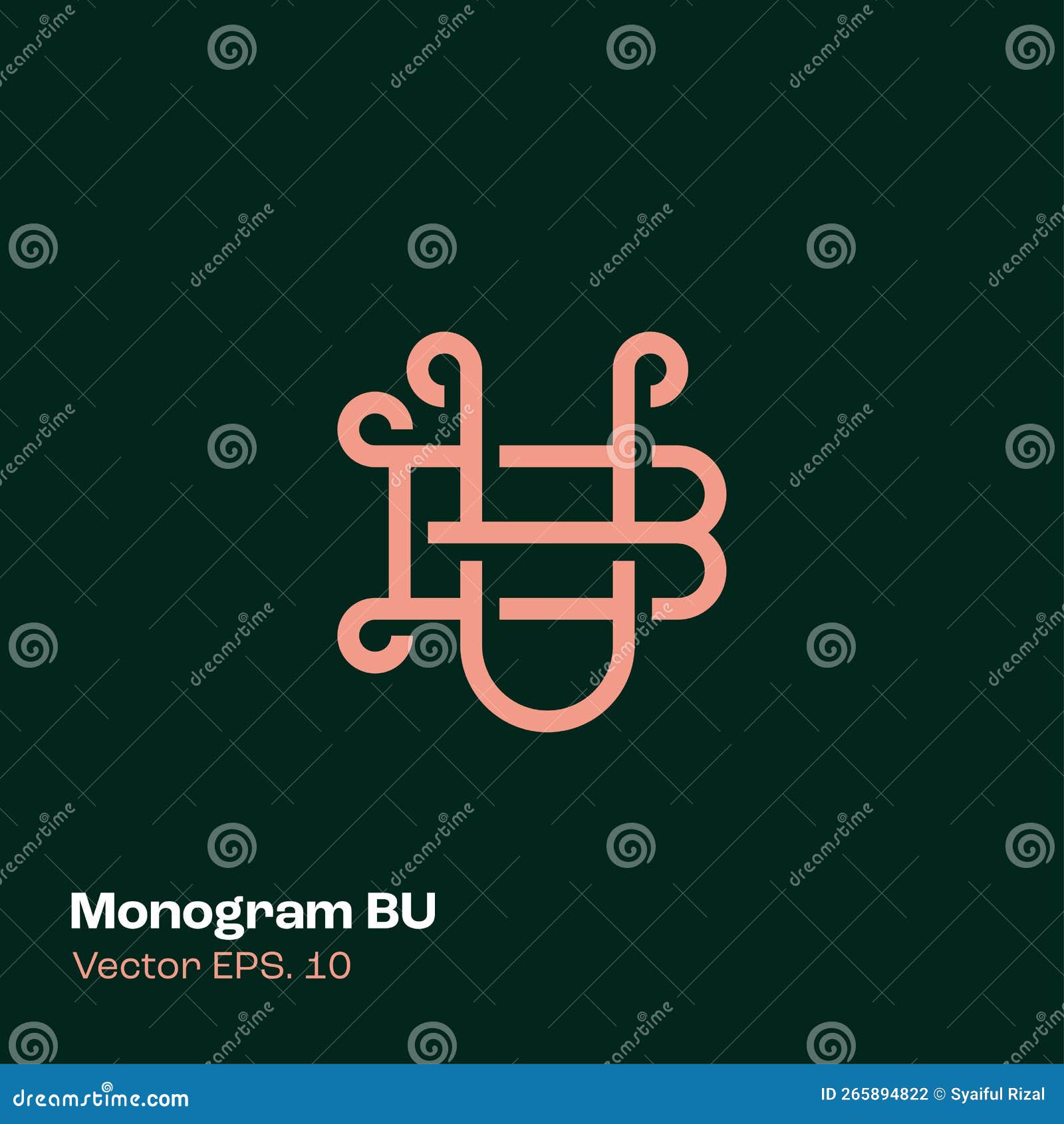 Monogram Logo BU stock illustration. Illustration of shape - 265894822