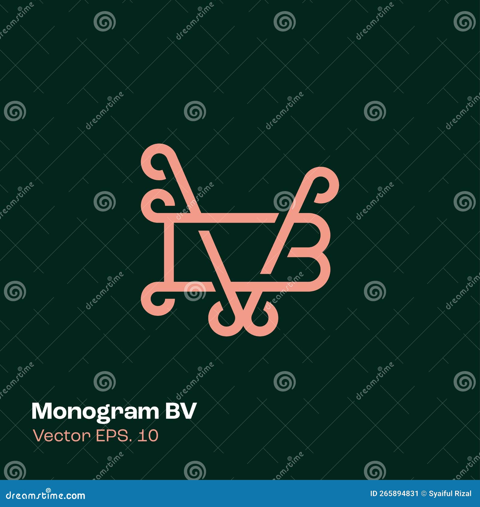 Monogram Logo BV stock illustration. Illustration of template - 265894831