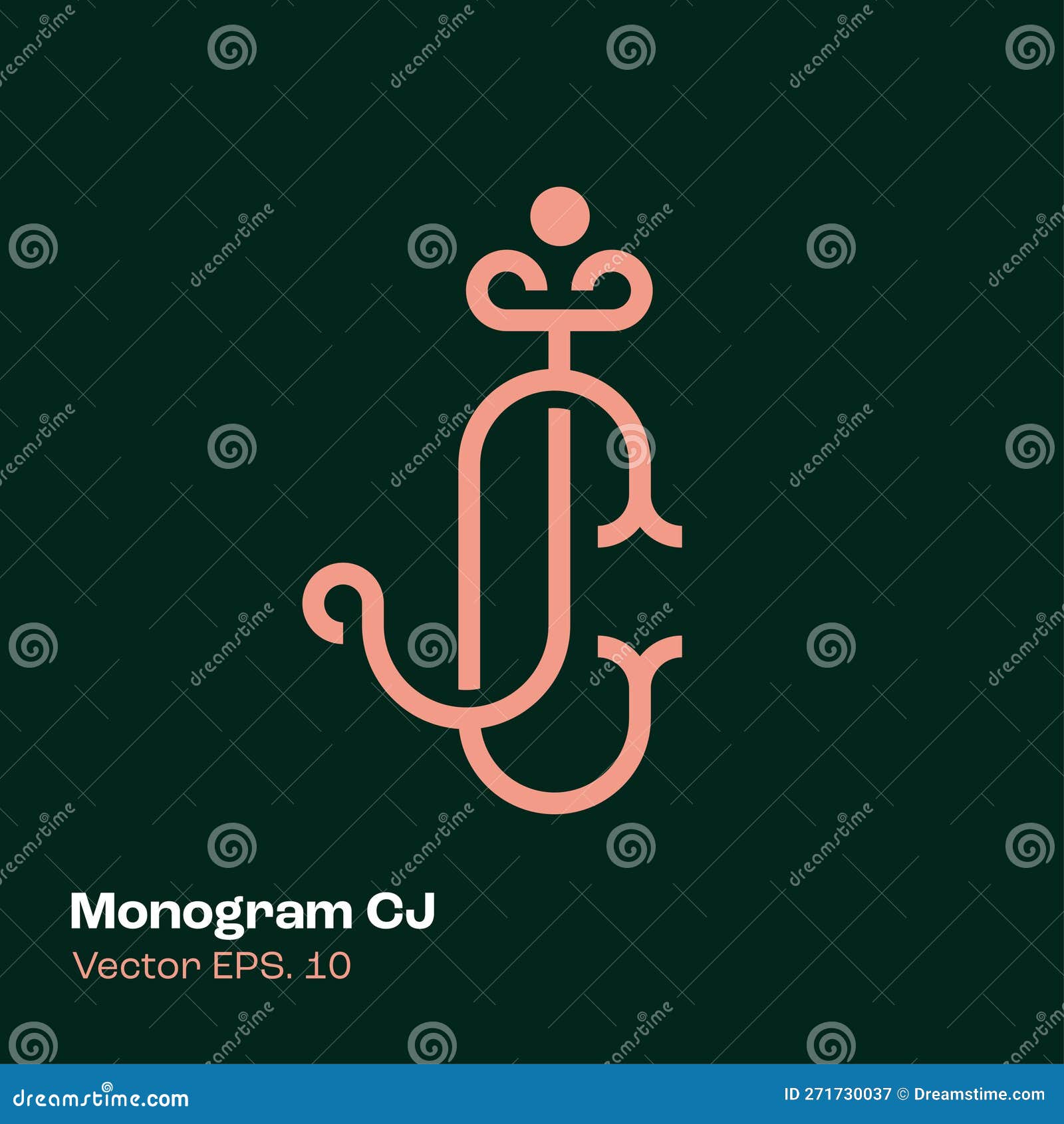 Monogram Logo CJ stock illustration. Illustration of mark - 271730037