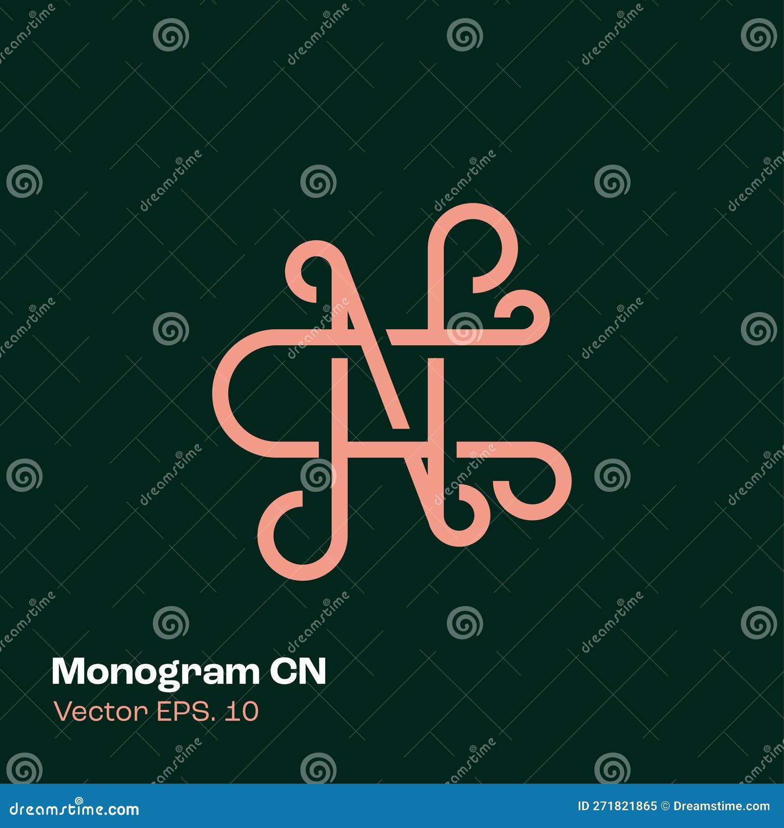 Monogram Logo CN Stock Illustration | CartoonDealer.com #271821865