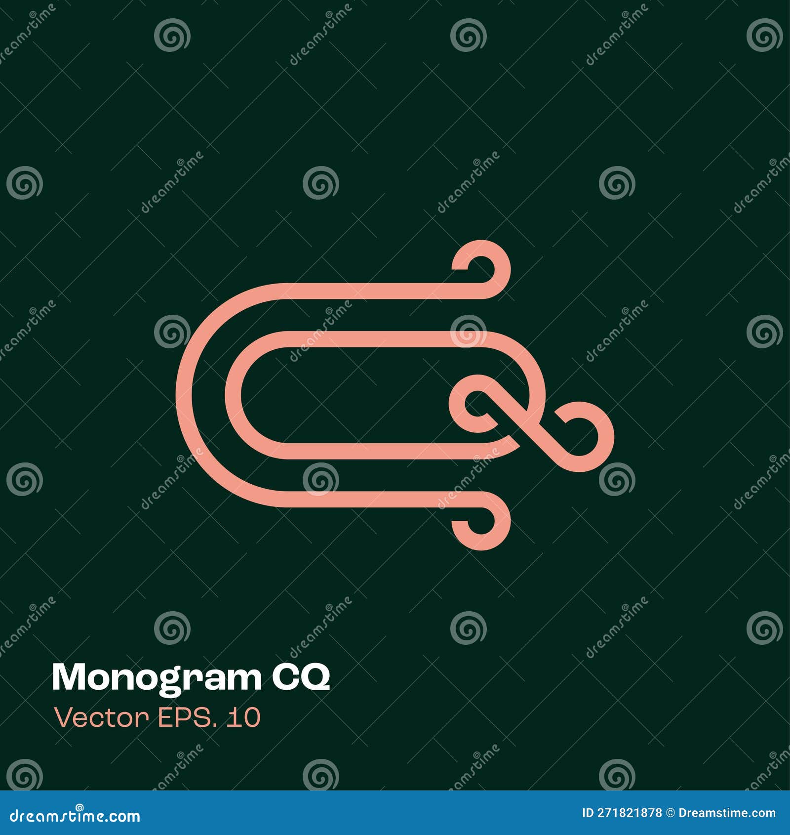 Monogram Logo CQ Version 2 stock illustration. Illustration of stylish ...